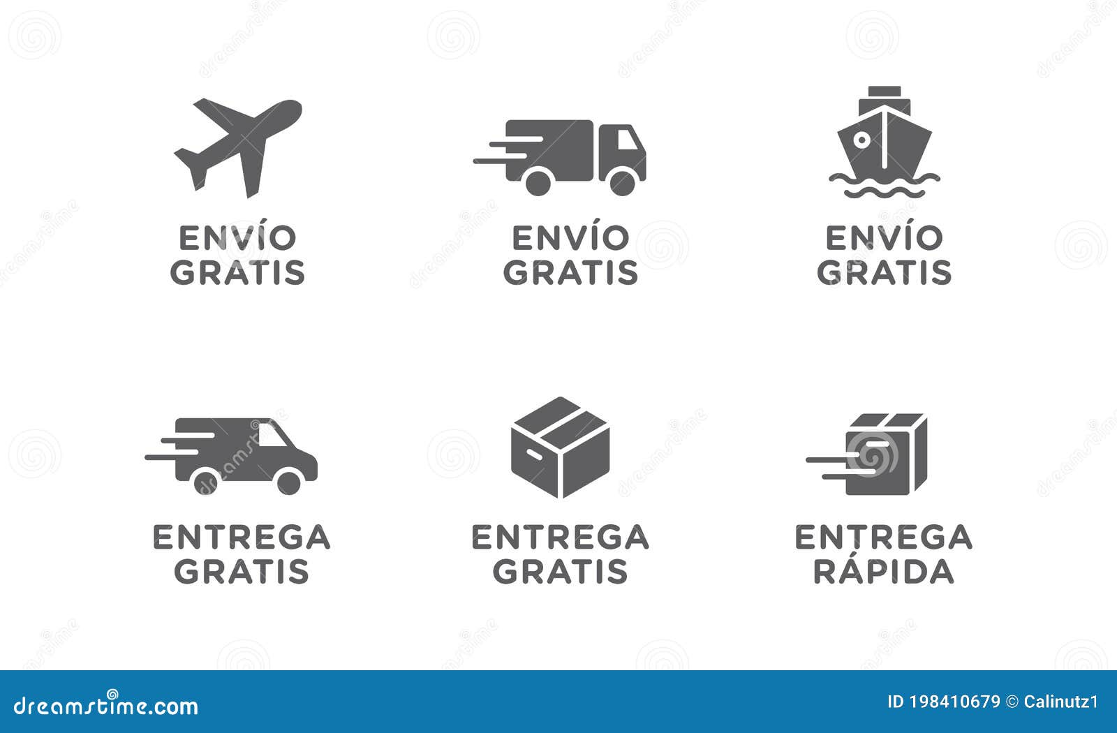 Conjunto De Iconos De Vector De Envio, Entrega Gratis | CartoonDealer ...