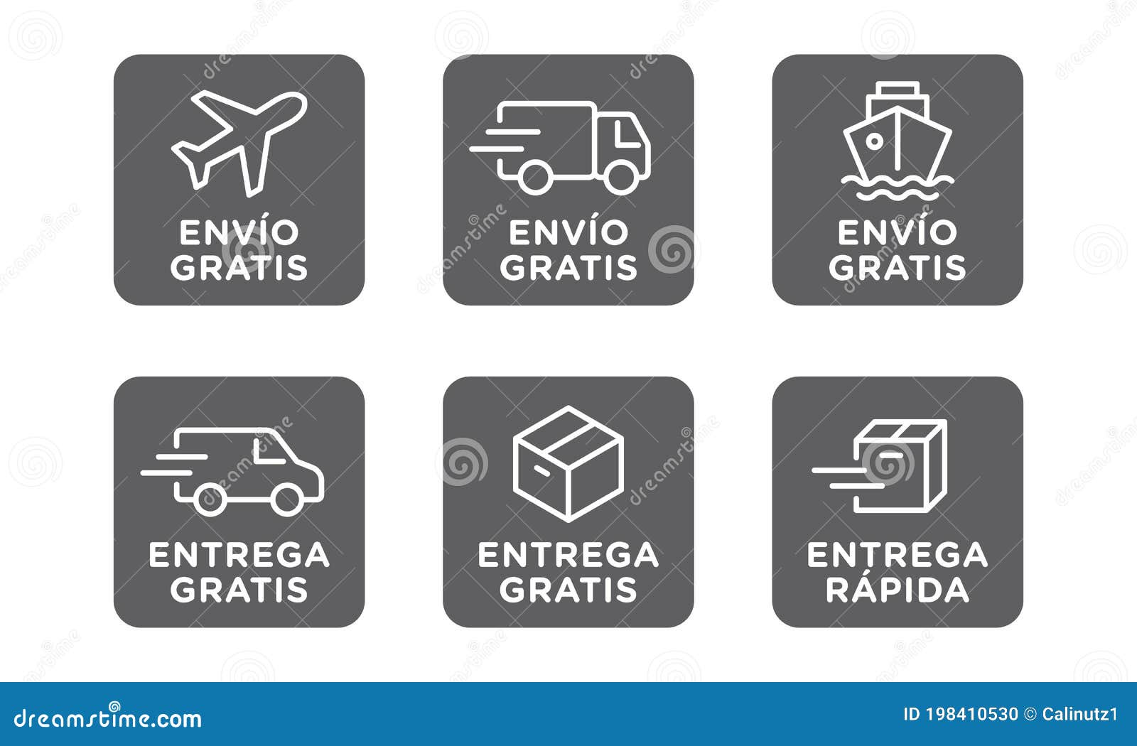 Conjunto De Iconos De Vector De Envio, Entrega Gratis Stock Vector ...