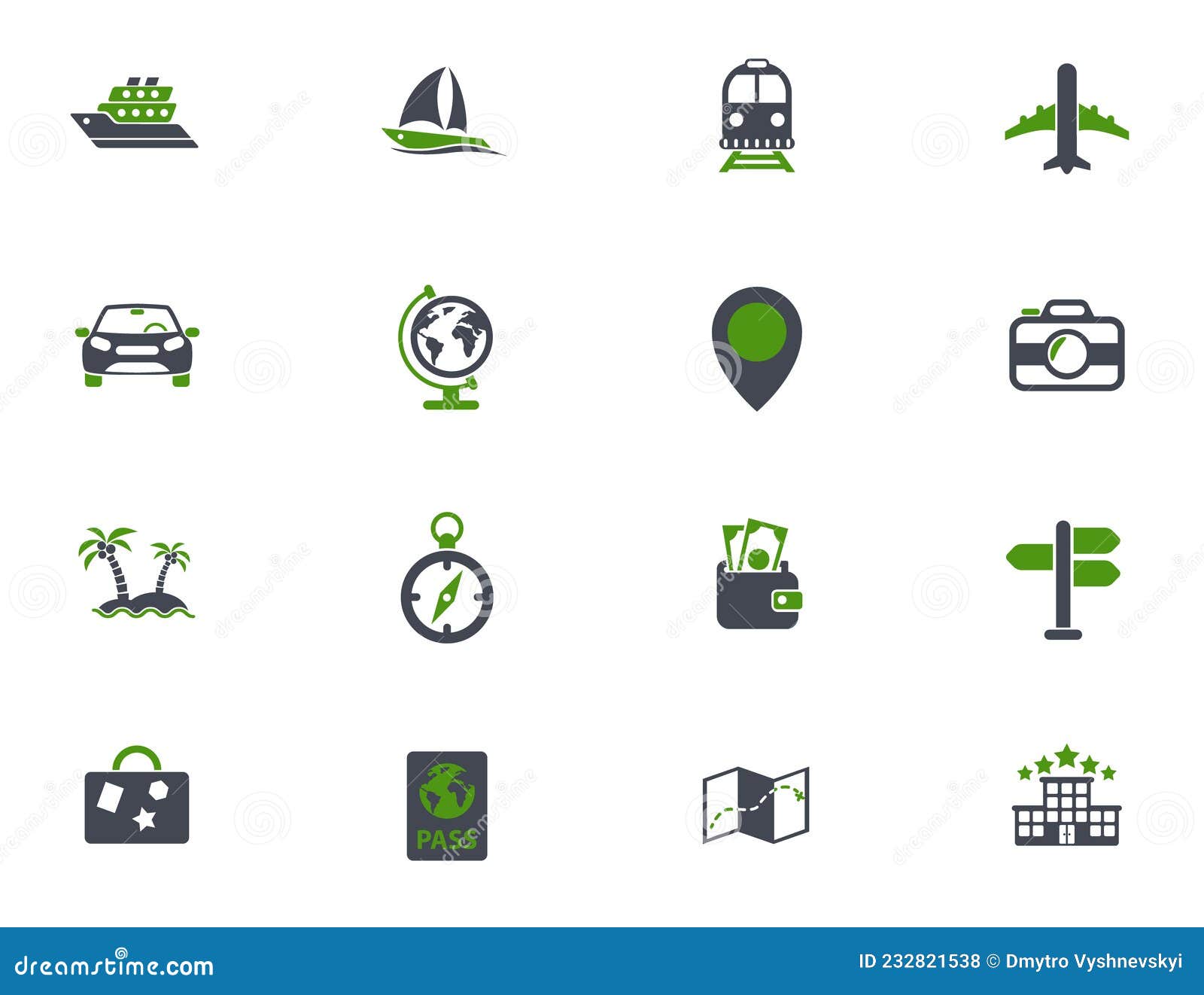 Conjunto De Iconos De Viaje Ilustración del Vector - Ilustración de ...