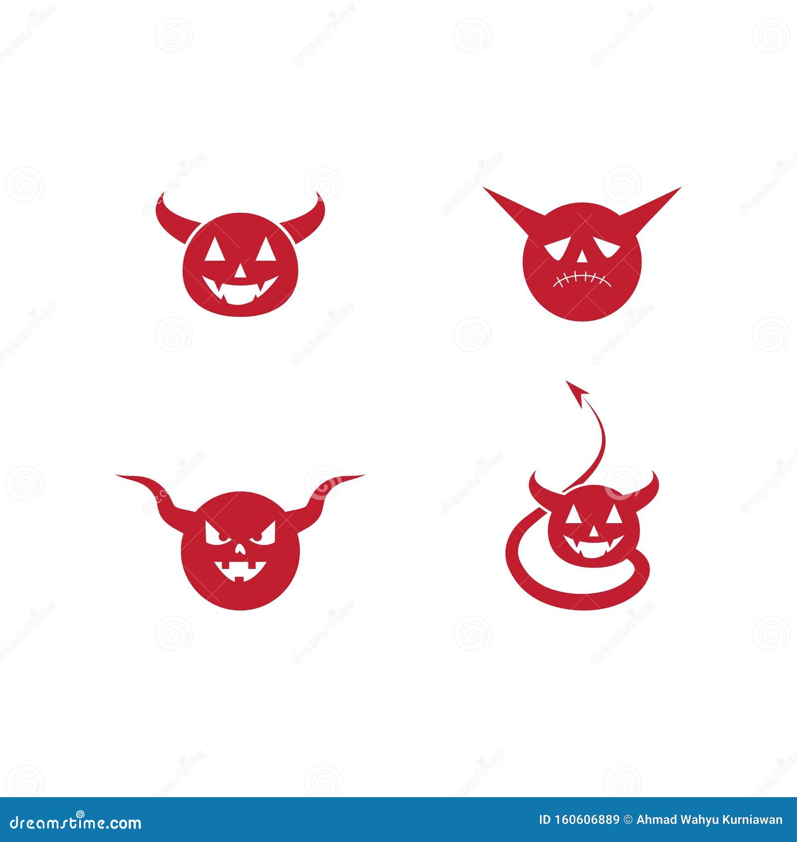 Conjunto De Ilustraciones Del Logo Del Diablo Vectorial Ilustración del ...