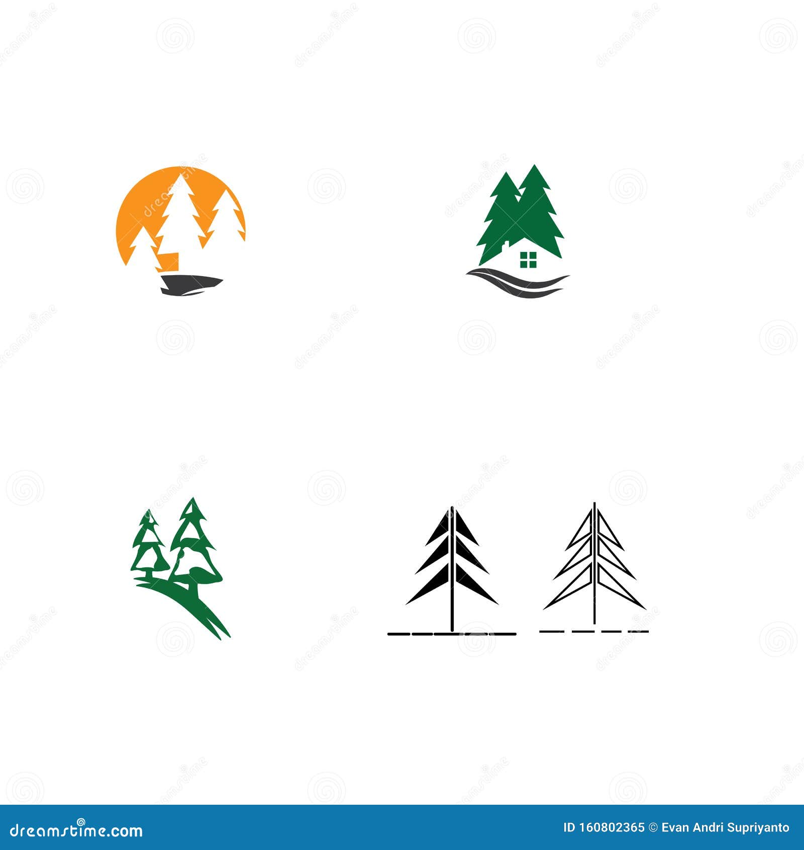 Conjunto De Ilustraciones Vectoriales Del Logotipo Del Pinar ...