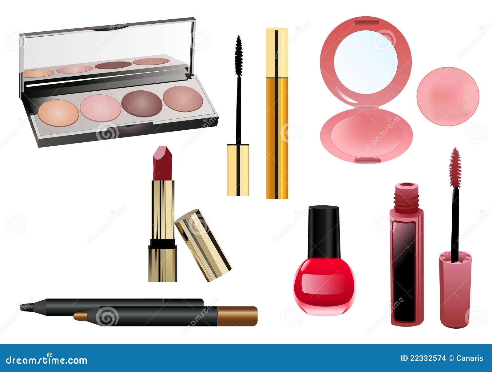 Conjunto De Items Del Maquillaje Ilustración del Vector - Ilustración ...