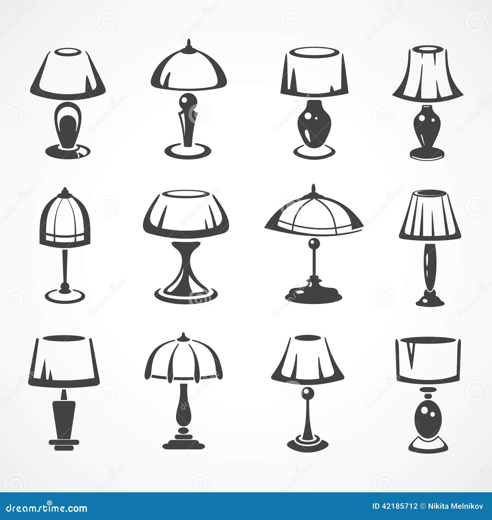 Conjunto De Lámparas De Vector Ilustración del Vector - Ilustración de ...