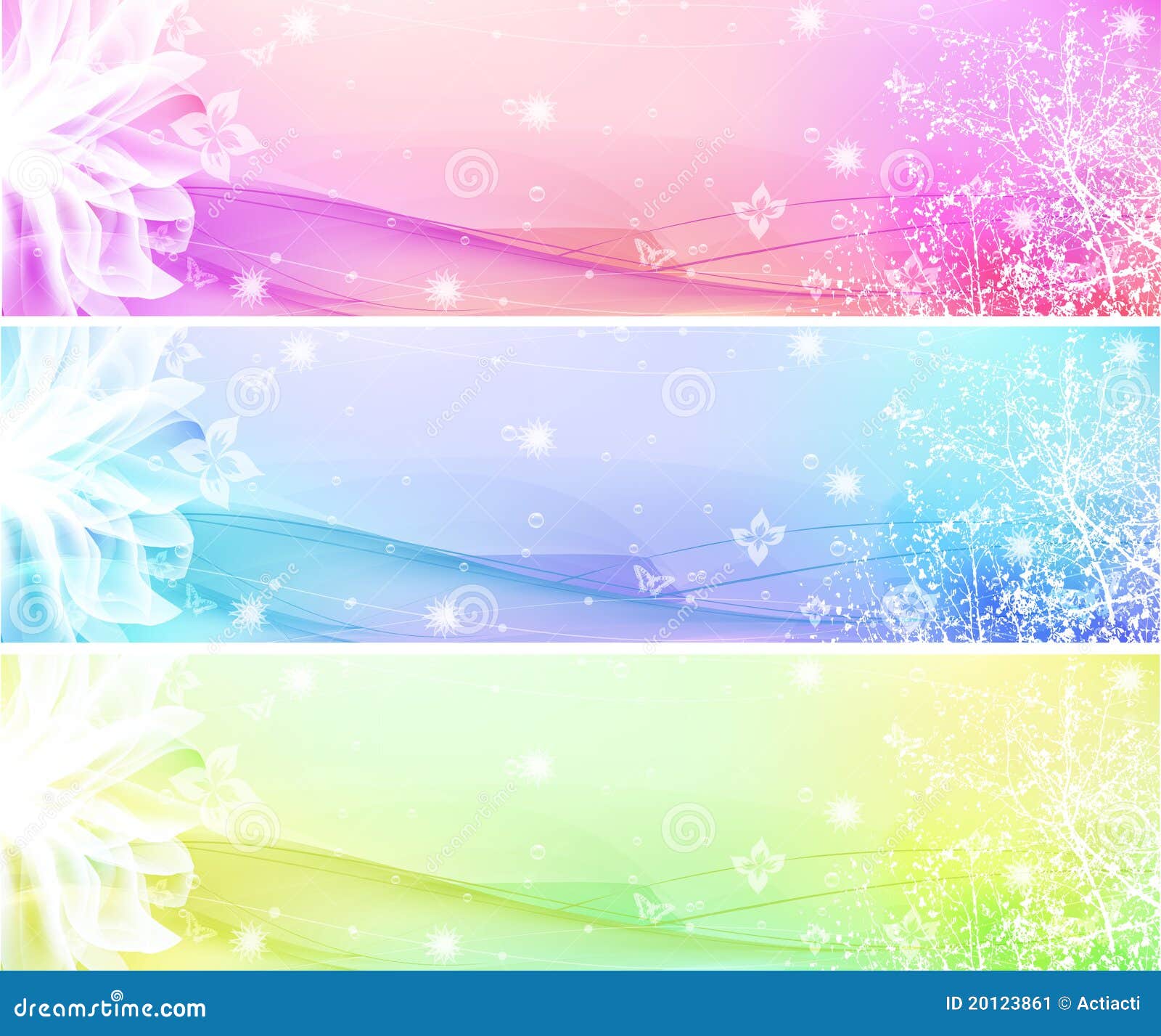 Conjunto De La Bandera De La Flor Ilustración del Vector - Ilustración ...