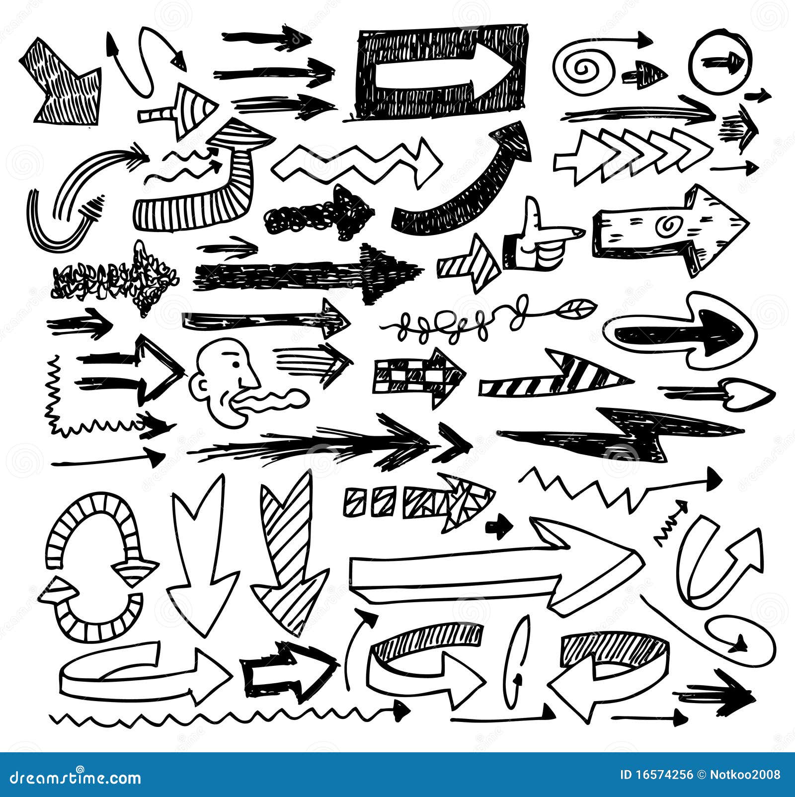 Conjunto De La Flecha Del Doodle Ilustración del Vector - Ilustración ...