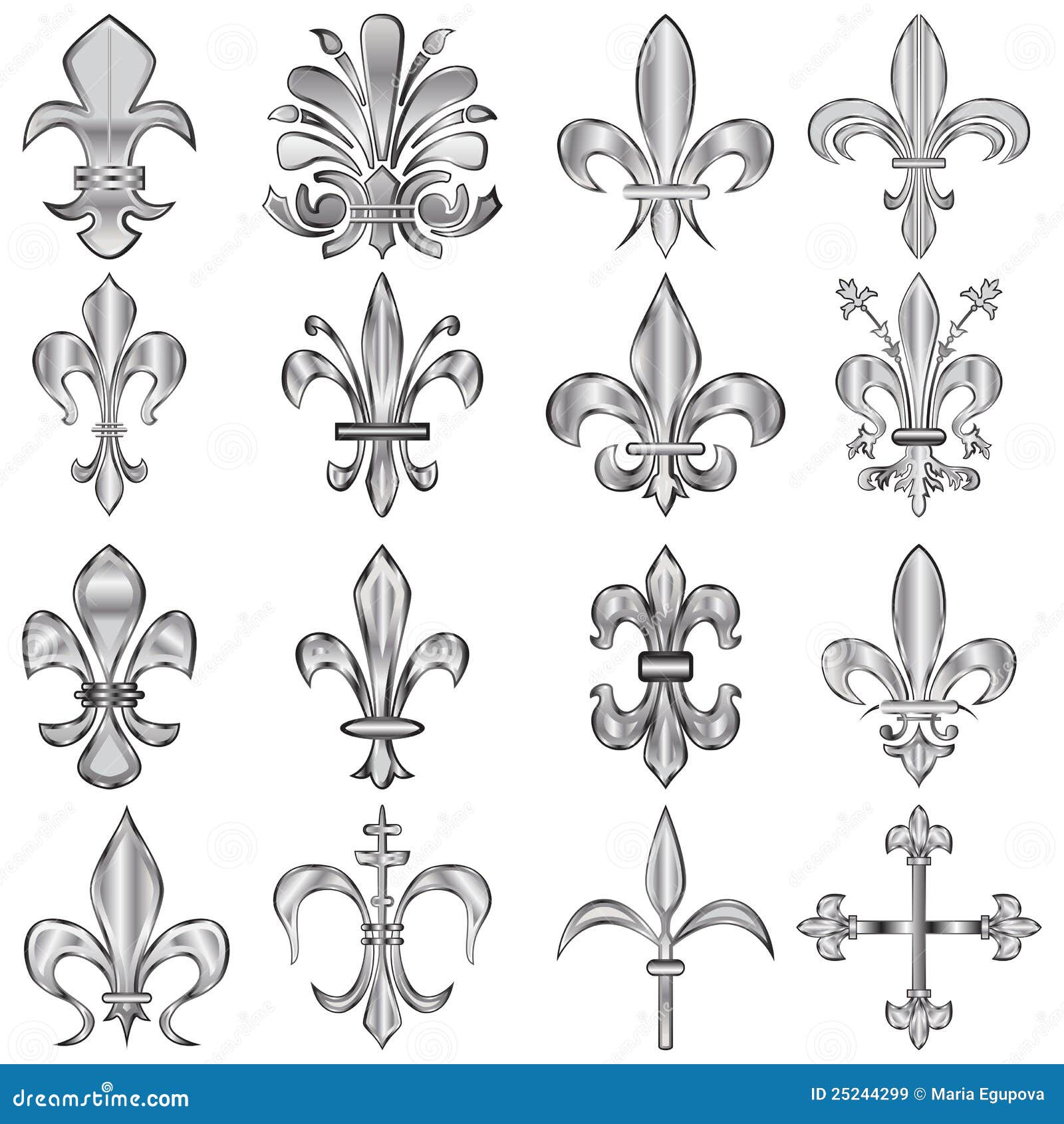 Conjunto de la flor de lis ilustración del vector. Ilustración de ...