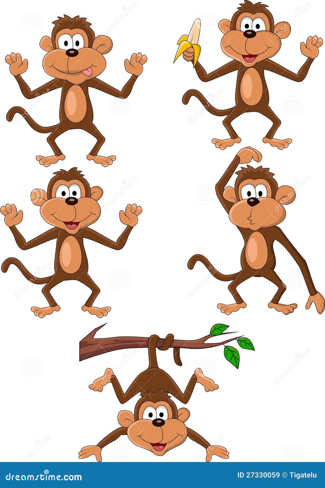 Conjunto De La Historieta Del Mono Ilustración del Vector - Ilustración ...