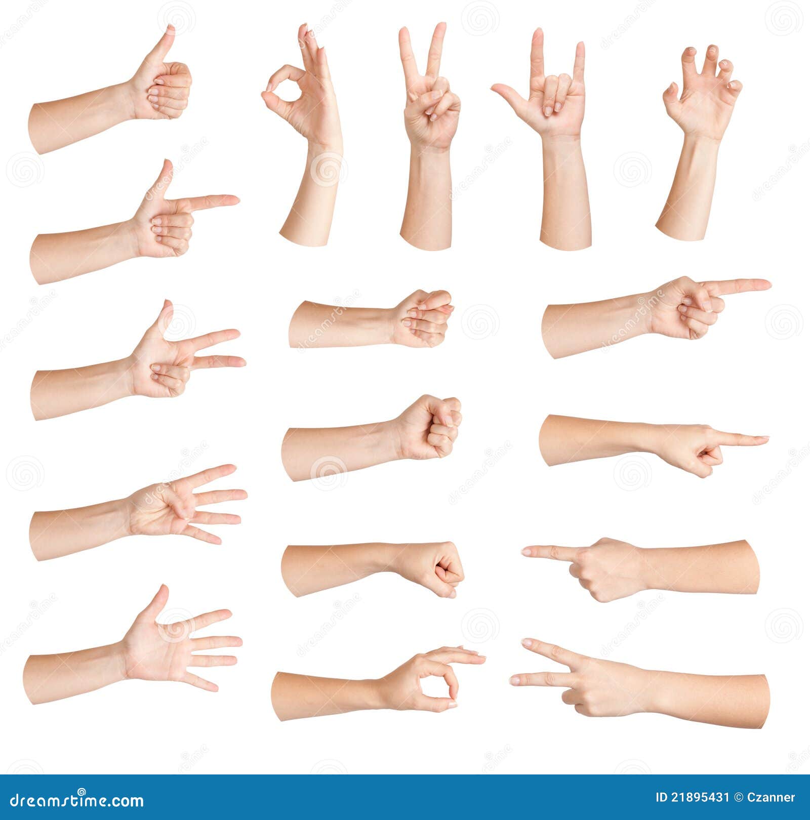 Conjunto De La Mano De Los Gestos Imagen de archivo - Imagen de gesto ...