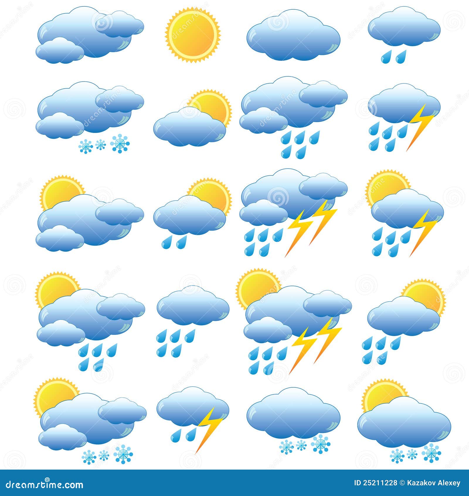 Conjunto De La Meteorología. Ilustración del Vector - Ilustración de ...