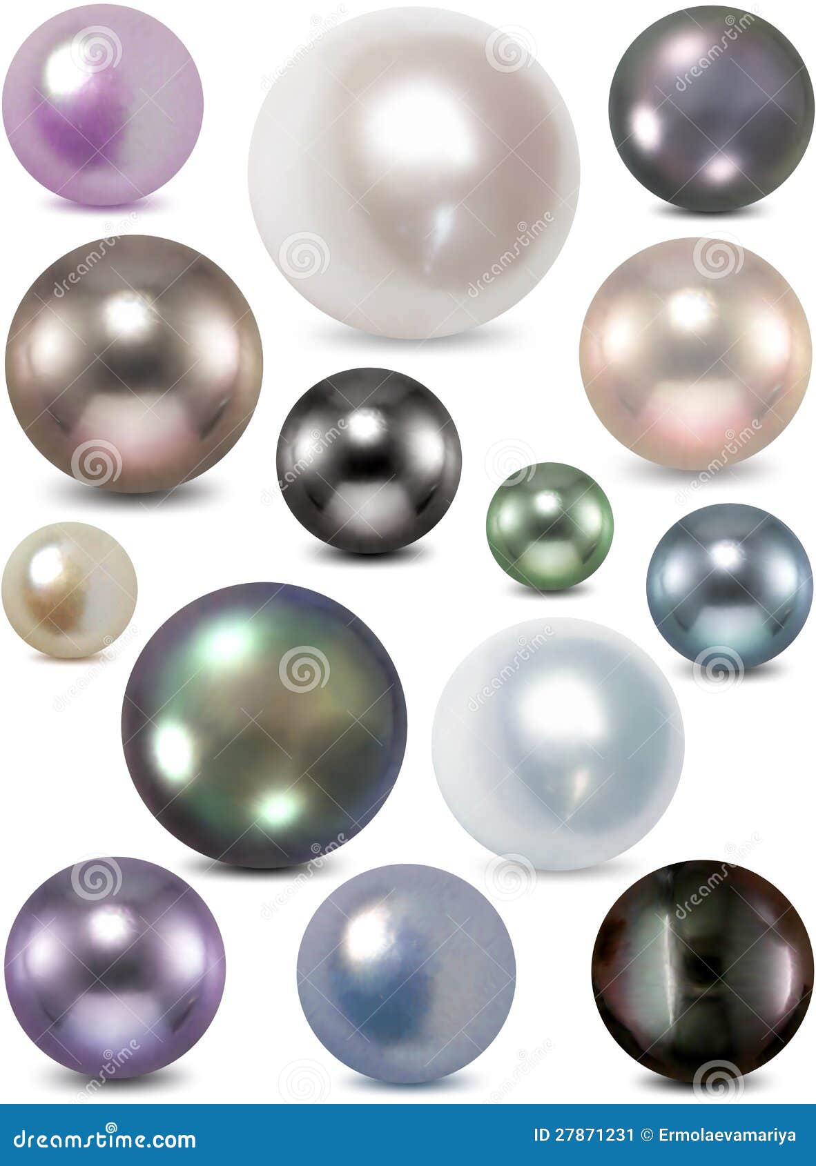 Conjunto De La Perla Del Color. Vector Ilustración del Vector ...