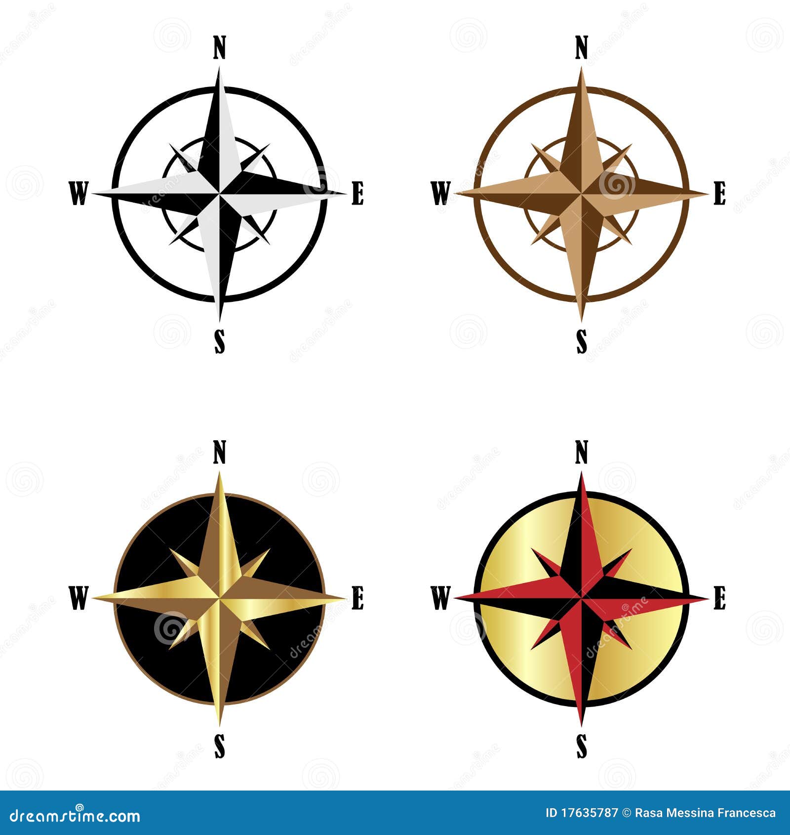 Conjunto De La Rosa Del Viento Ilustración del Vector - Ilustración de ...