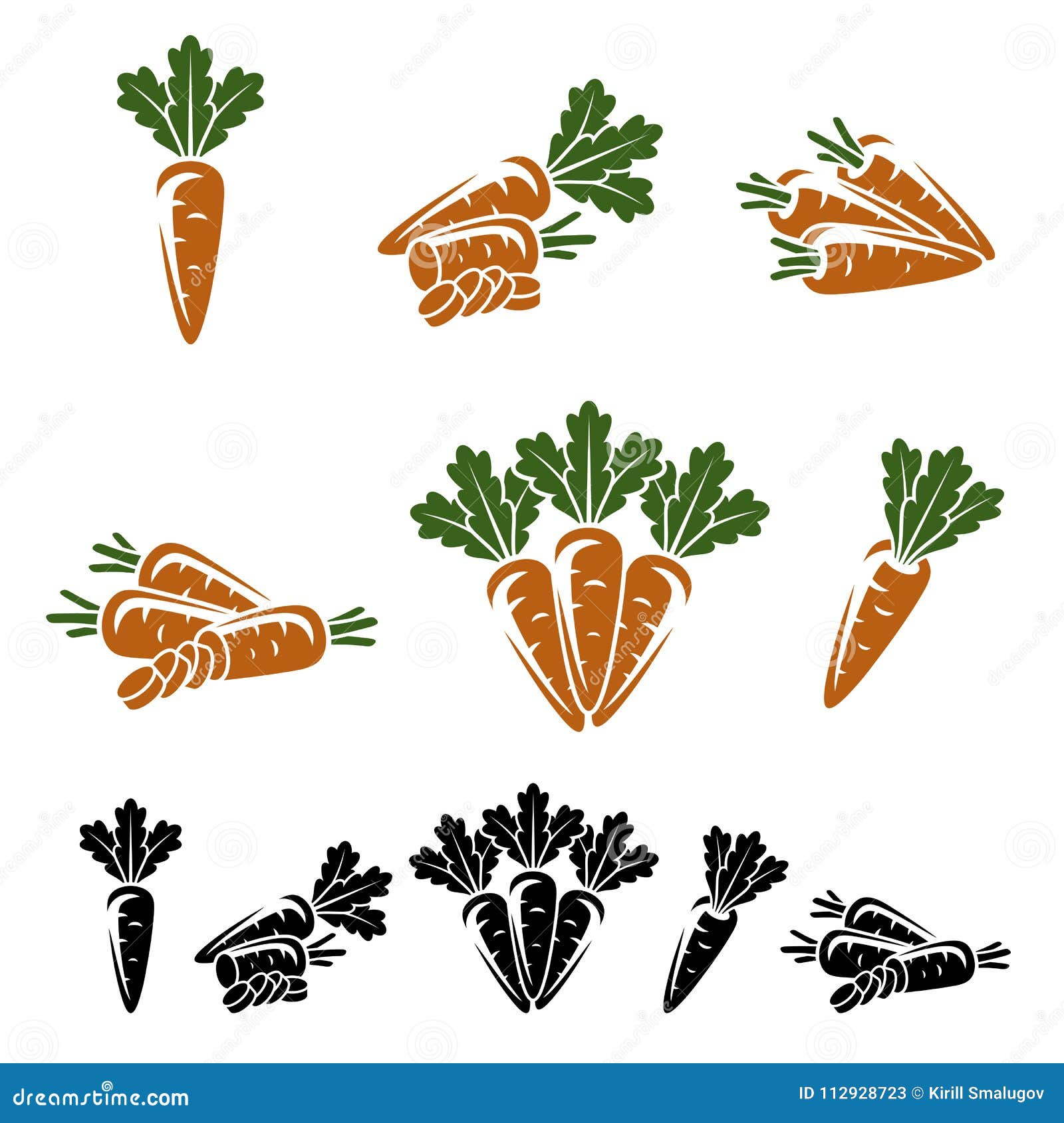 Conjunto De La Zanahoria Vector Ilustración del Vector - Ilustración de ...