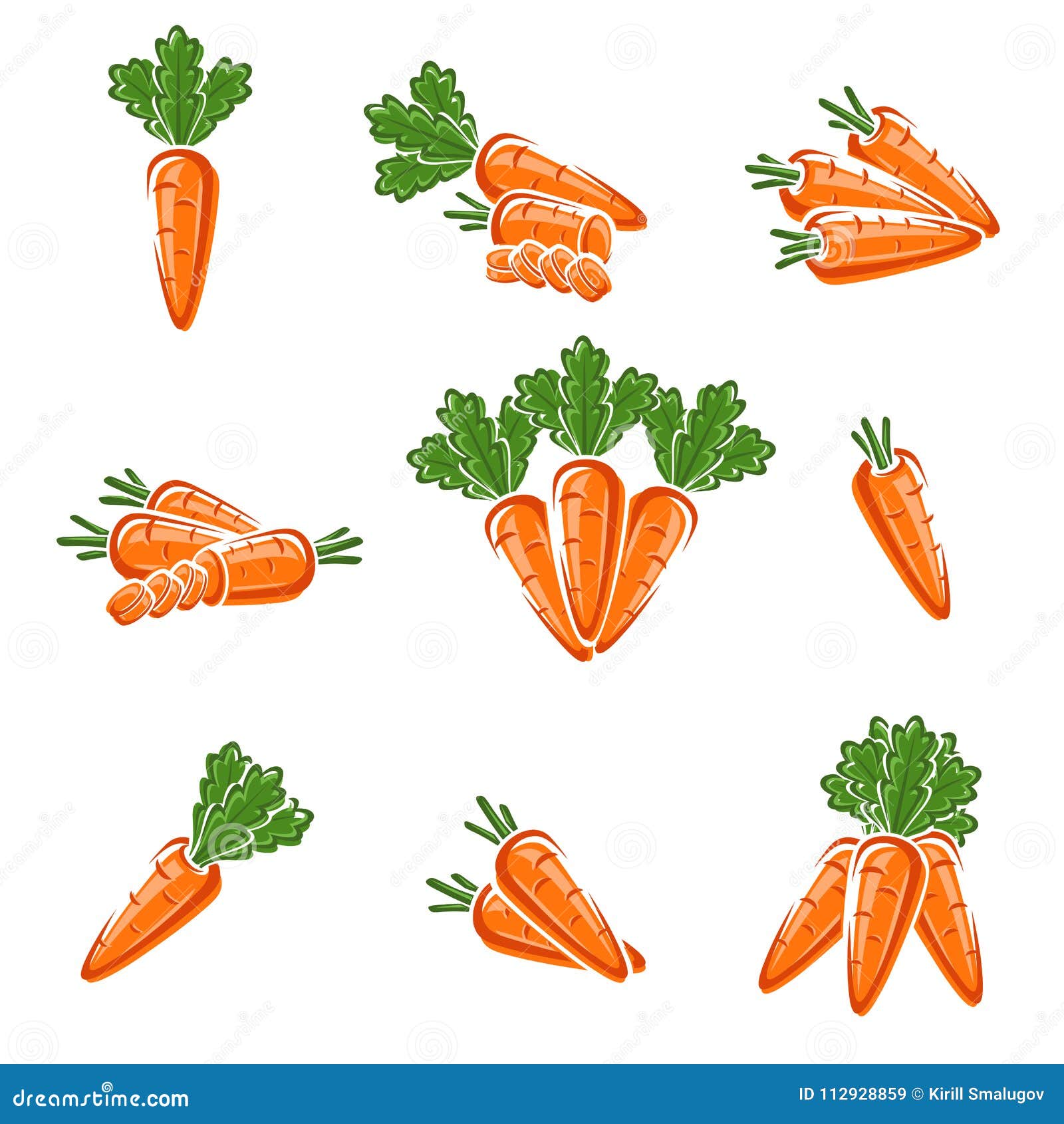 Conjunto De La Zanahoria Vector Ilustración del Vector - Ilustración de ...