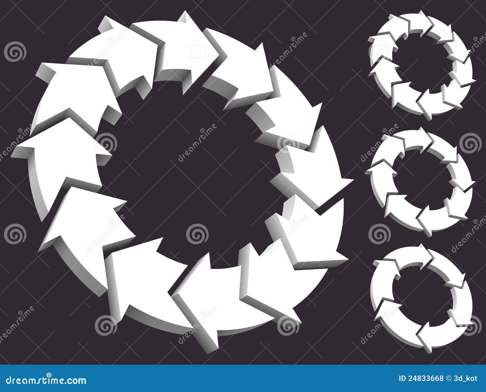 Conjunto De Las Flechas Circulares 3D Ilustración del Vector ...