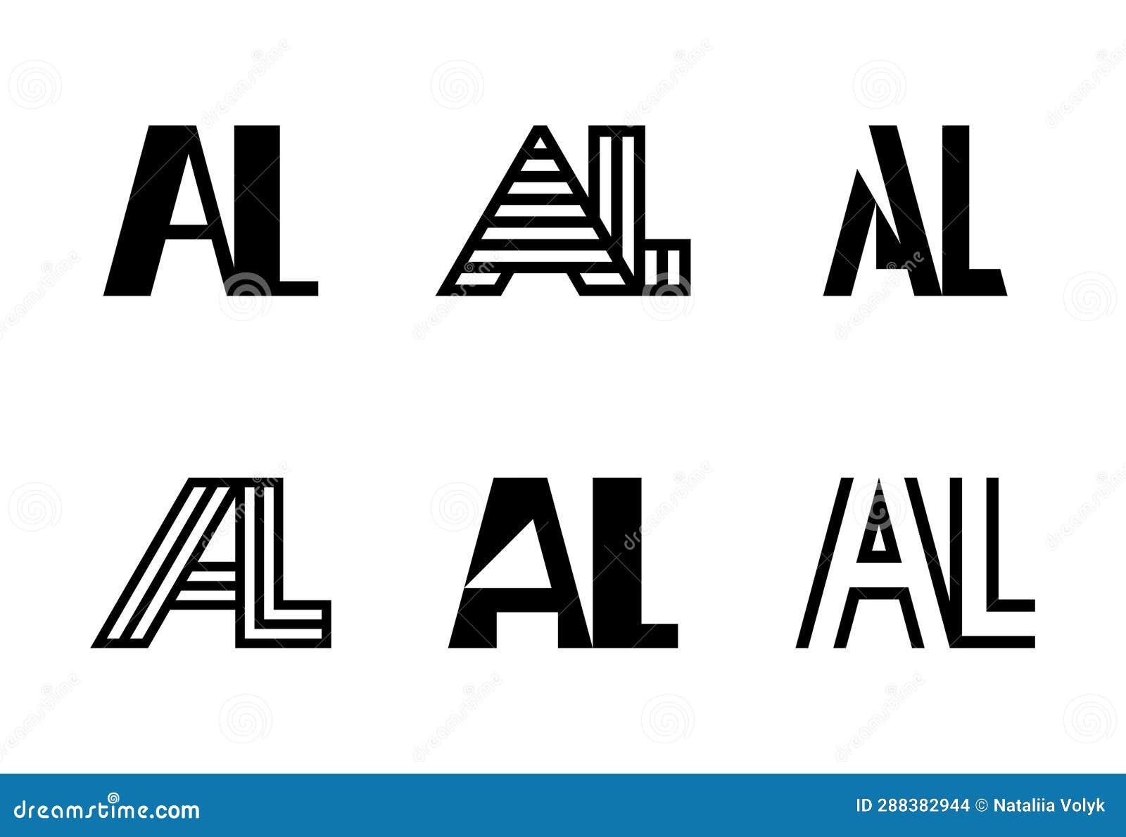 Conjunto De Letras Al Logos Ilustración del Vector - Ilustración de ...