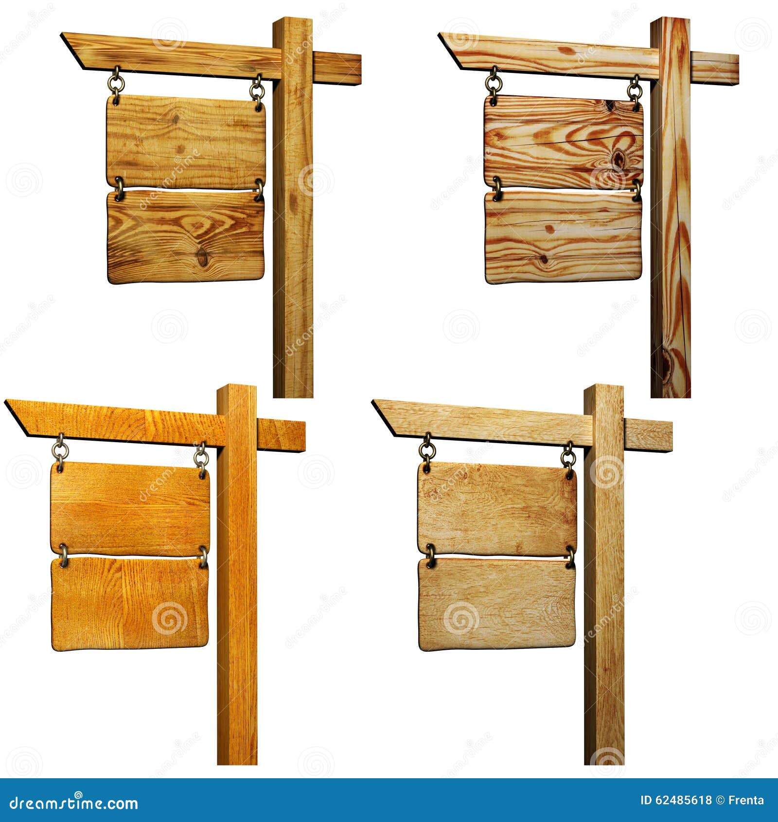 Conjunto De Letreros De Madera Stock de ilustración - Ilustración de ...