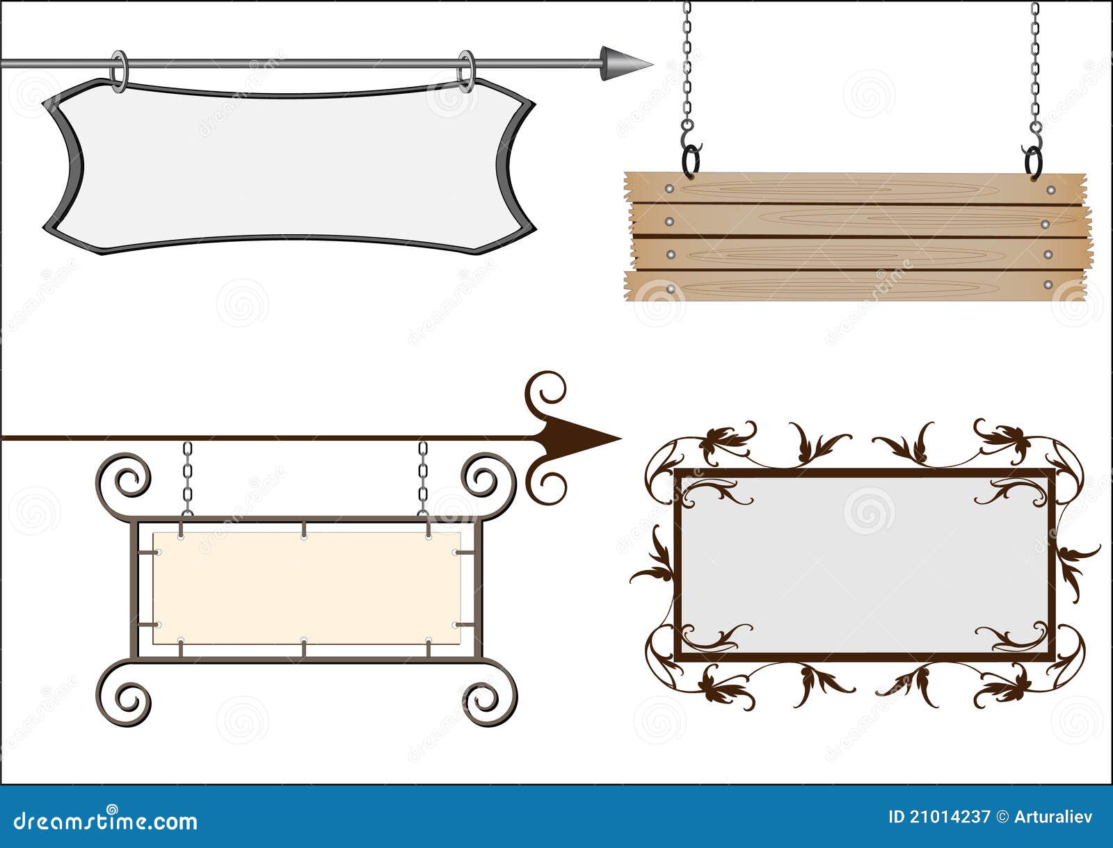 Conjunto De Letreros Del Vector Ilustración del Vector - Ilustración de ...