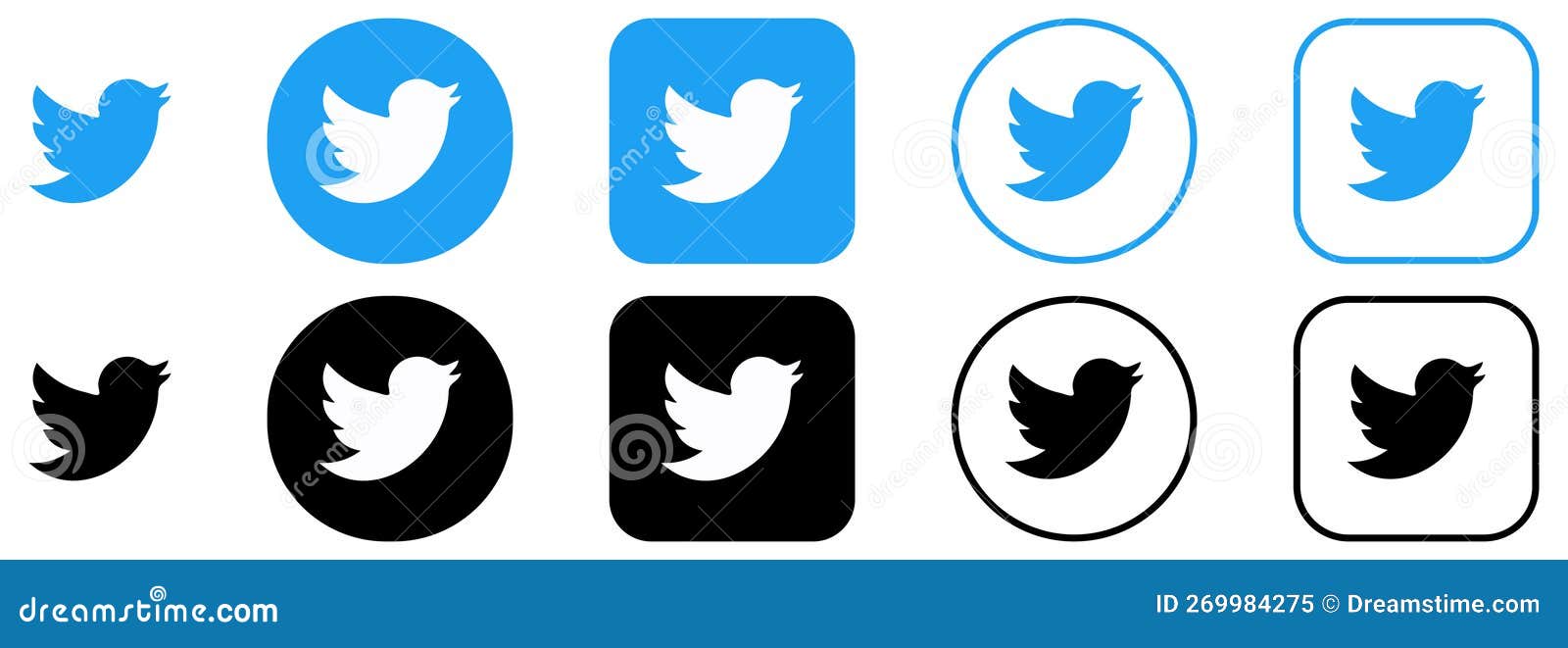 Conjunto De Logos De Twitter Imagen editorial - Ilustración de amigos ...