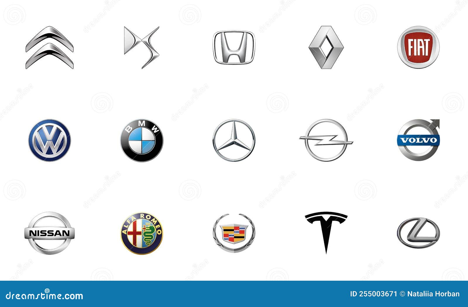 Conjunto De Logotipos De Marca De Carro Foto Editorial - Ilustração de ...