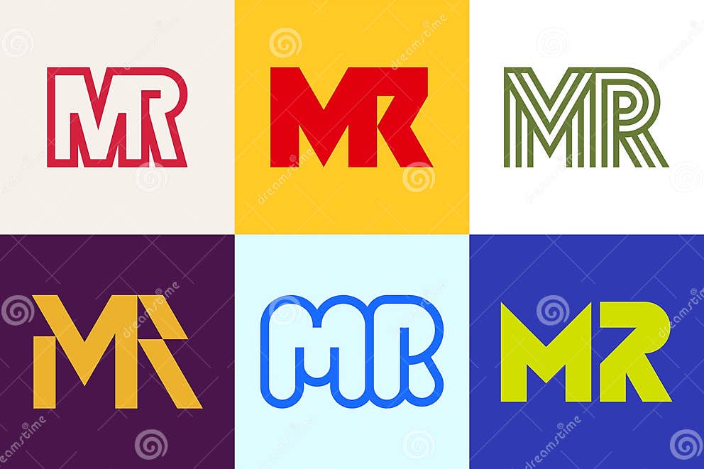 Conjunto De Logotipos Mr De Letras Ilustración del Vector - Ilustración ...