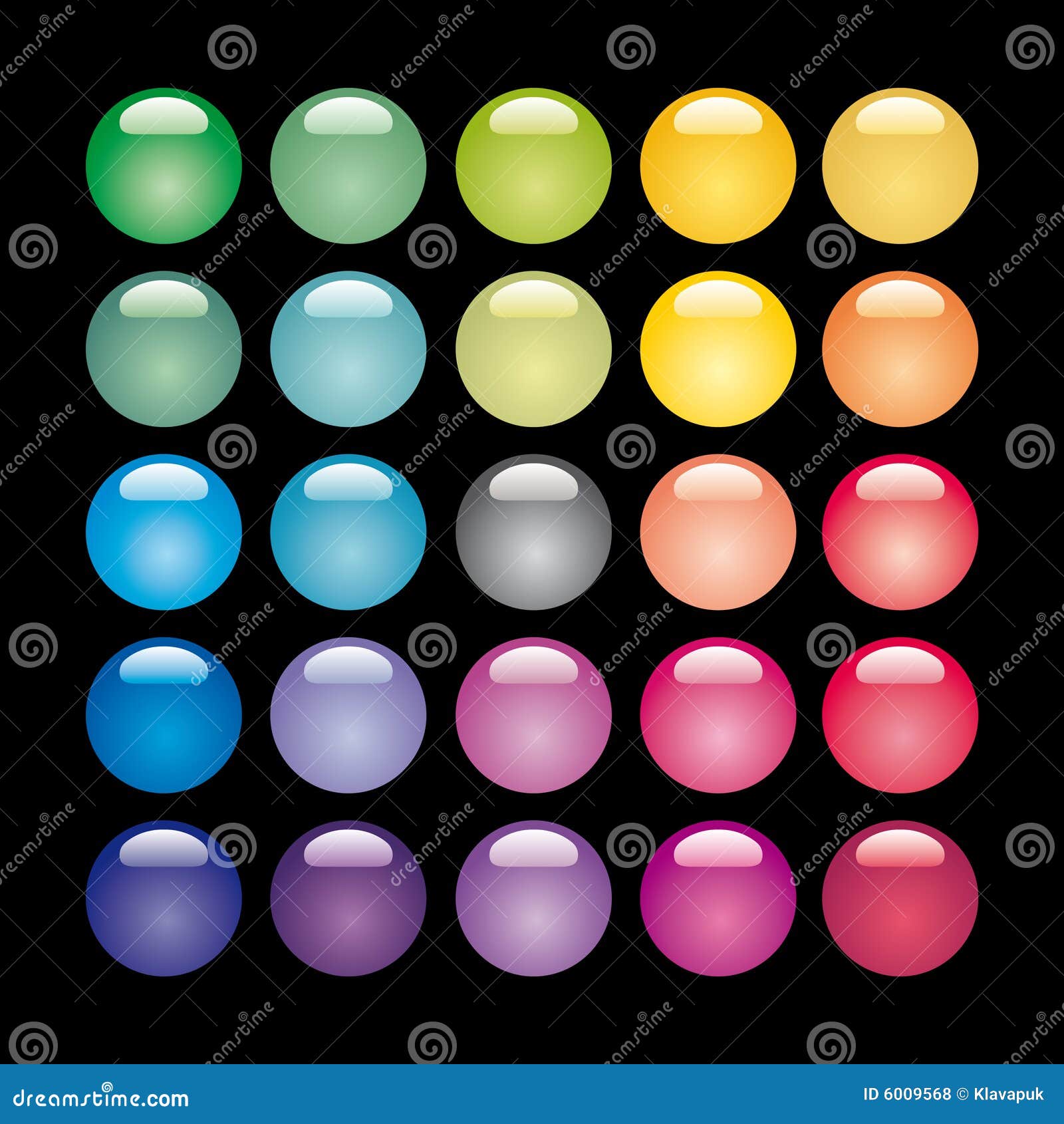 Conjunto De Los Botones De Cristal. Ilustración del Vector ...