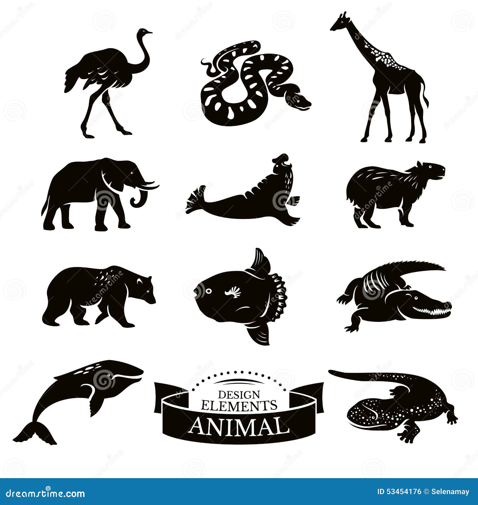 Conjunto De Los Iconos Animales Ilustración del Vector - Ilustración de ...