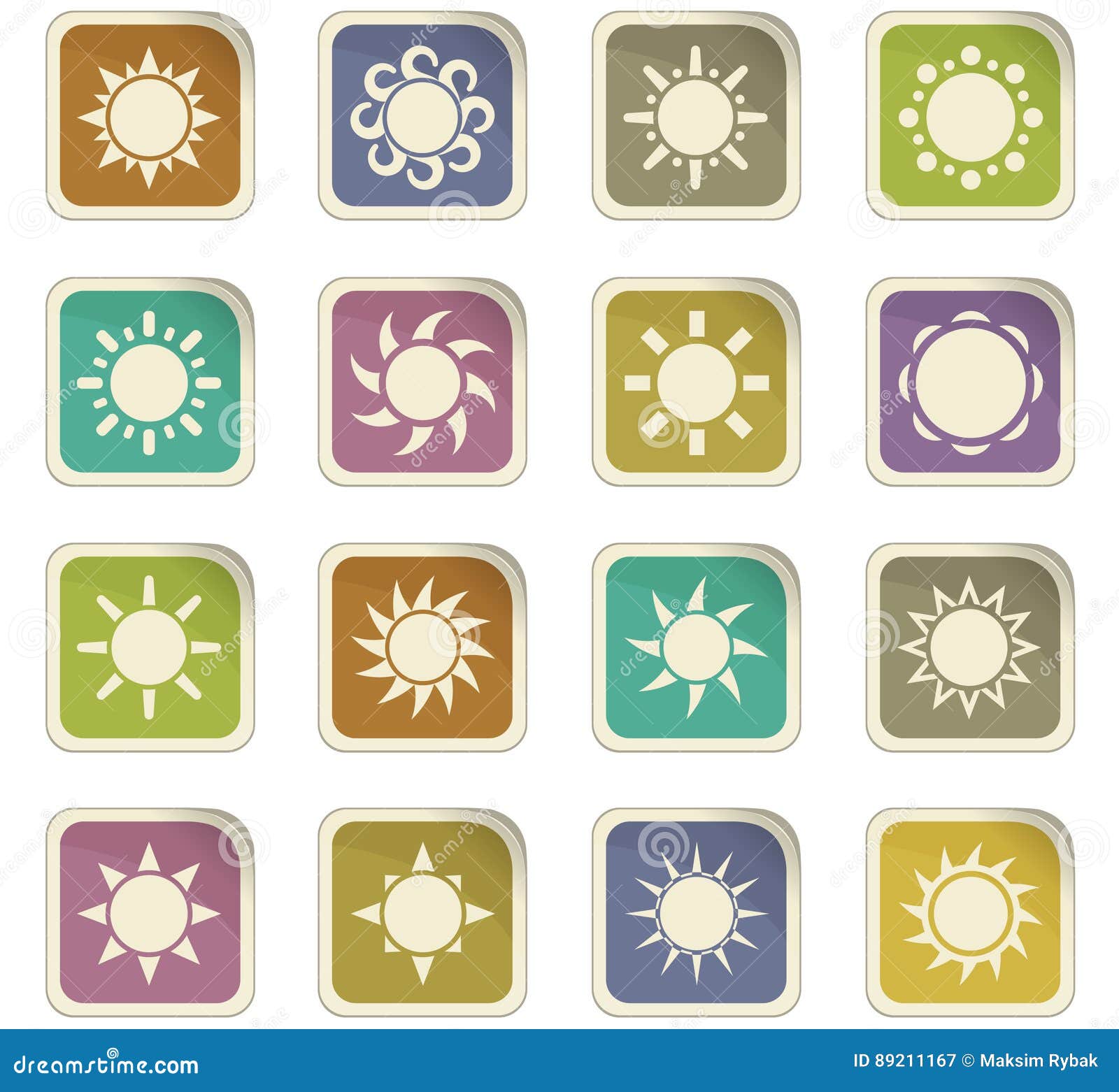 Conjunto De Los Iconos De Sun Stock de ilustración - Ilustración de ...