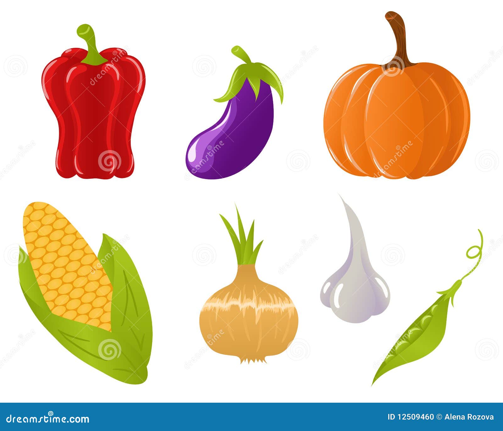 Conjunto De Los Iconos Vegetales Ilustración del Vector - Ilustración ...