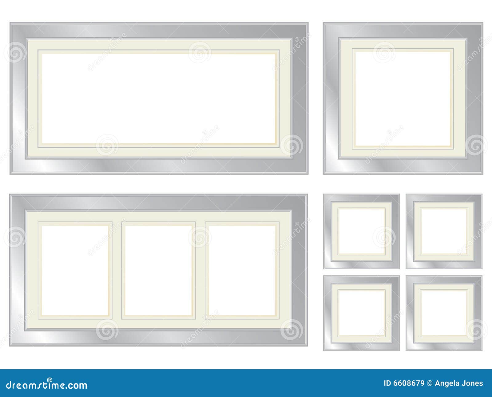 Conjunto De Los Marcos De Plata Ilustración del Vector - Ilustración de ...