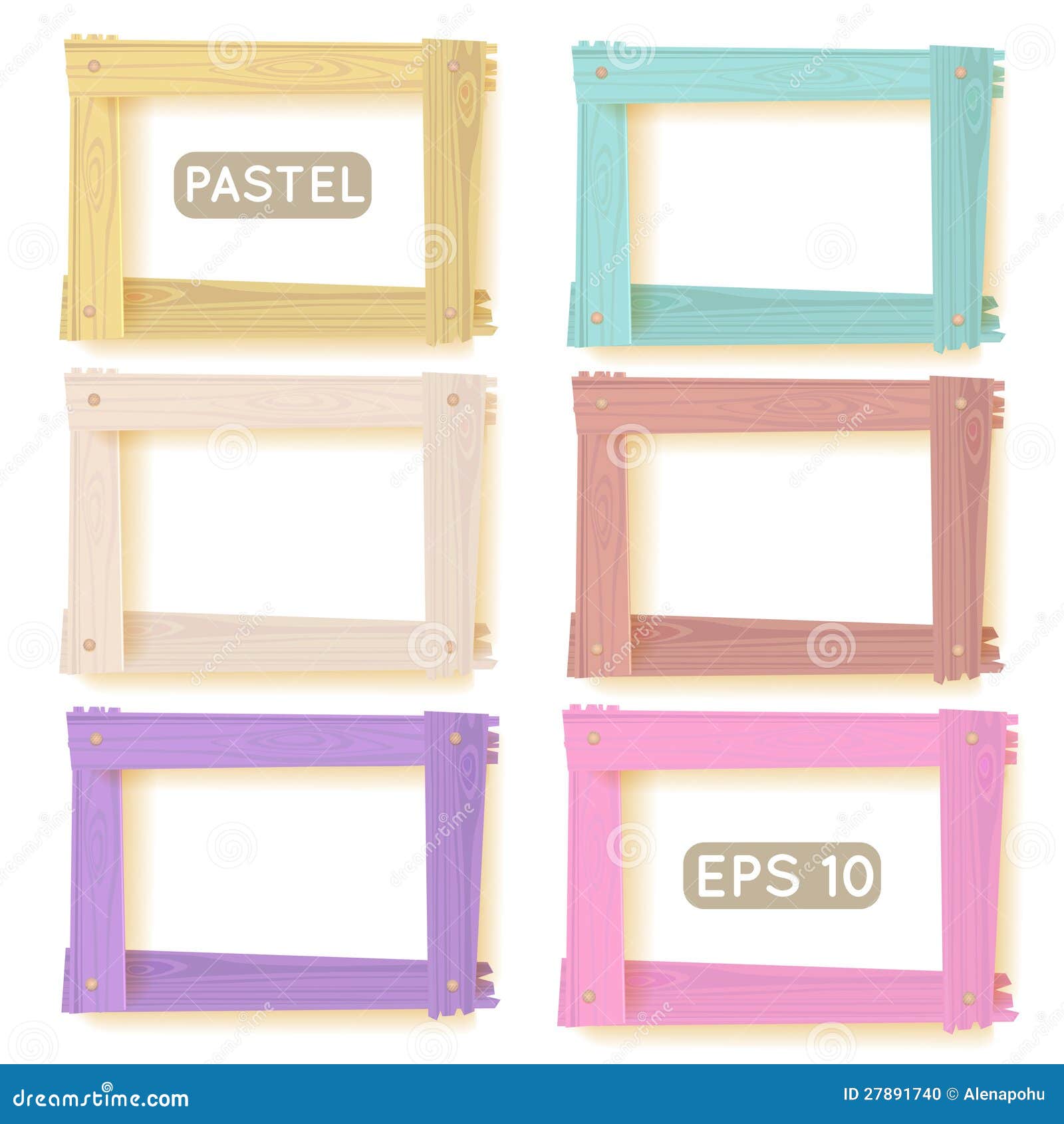 Conjunto De Madera Del Pastel De Los Marcos Ilustración del Vector ...