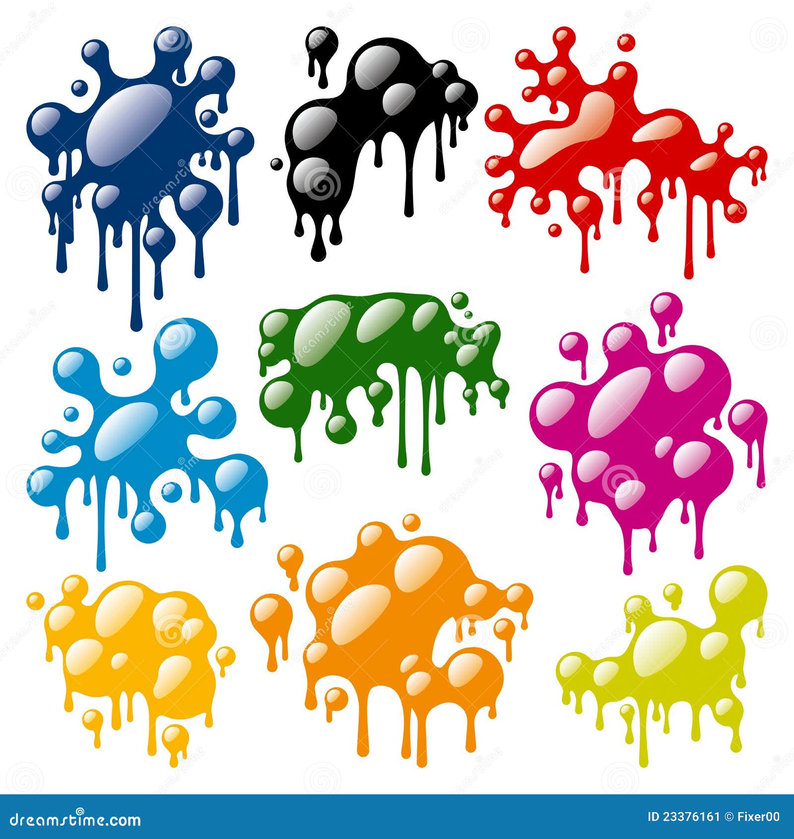 Conjunto De Manchas Blancas /negras Del Color Ilustración del Vector ...