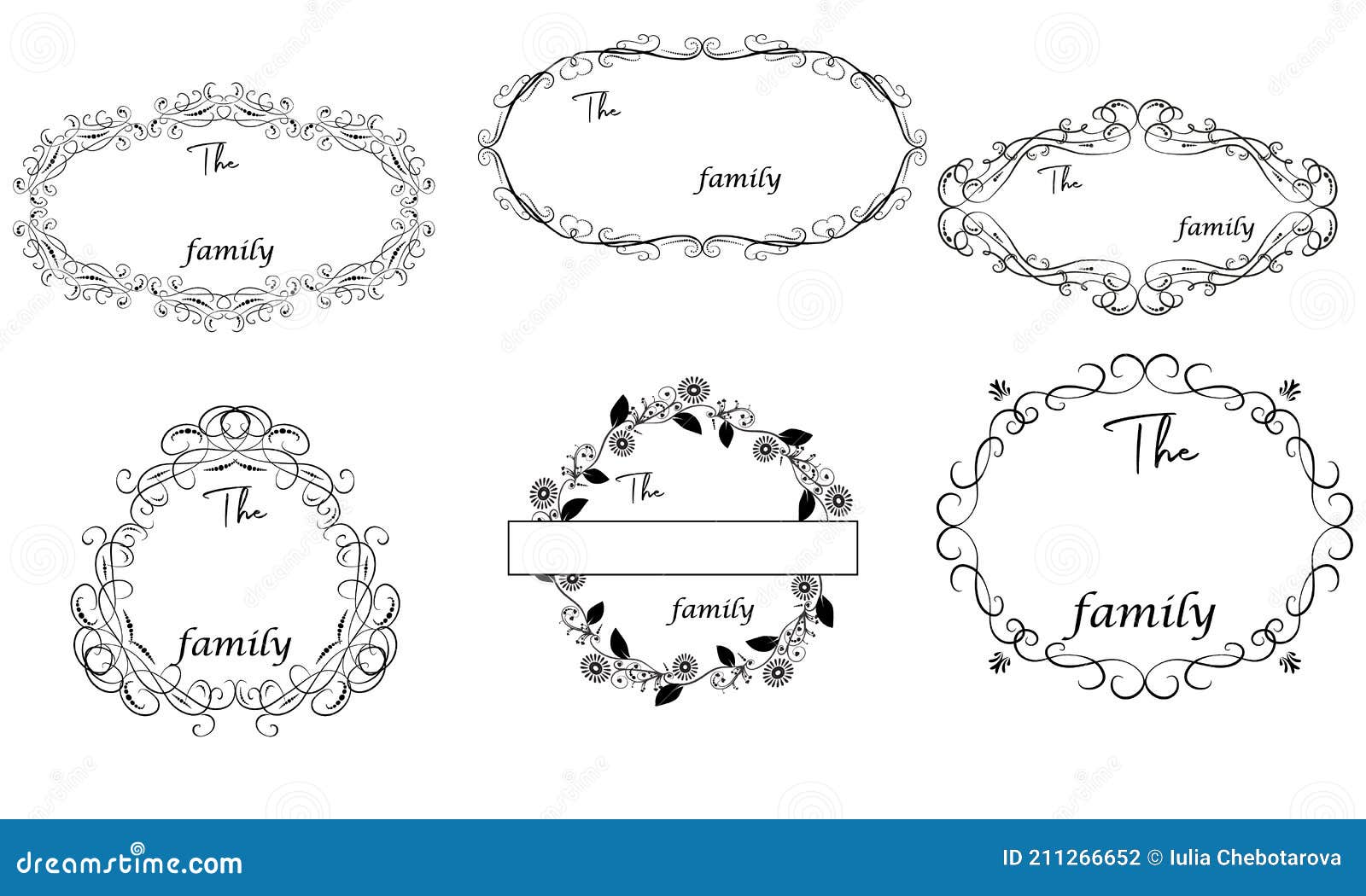 Conjunto De Monogramas Familiares. Vector Ilustración del Vector ...