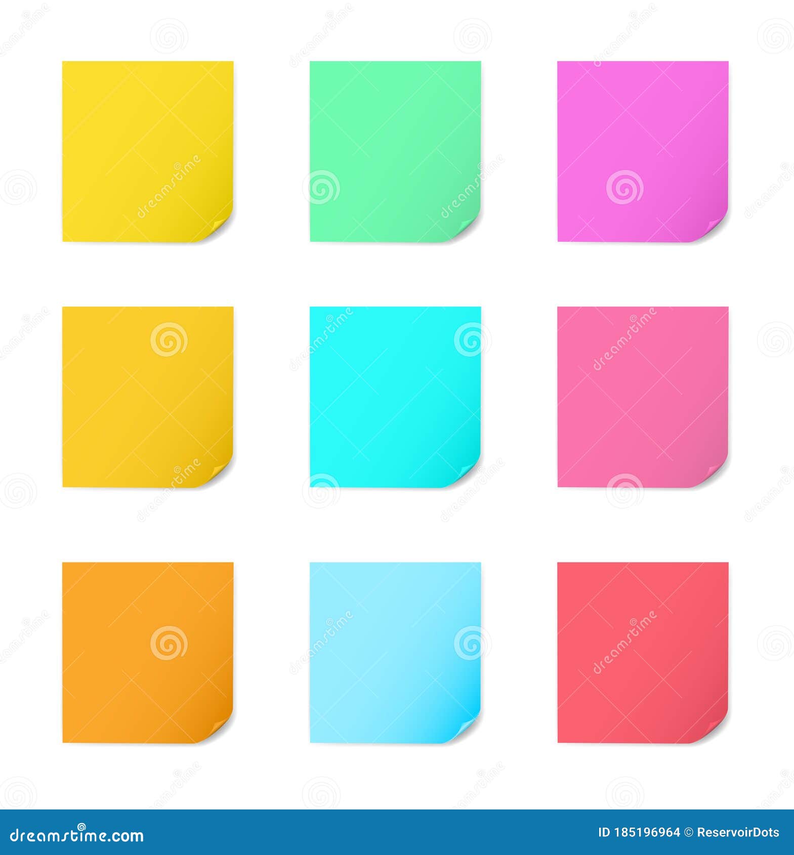 Conjunto De Notas De Papel De Color Ilustración del Vector ...