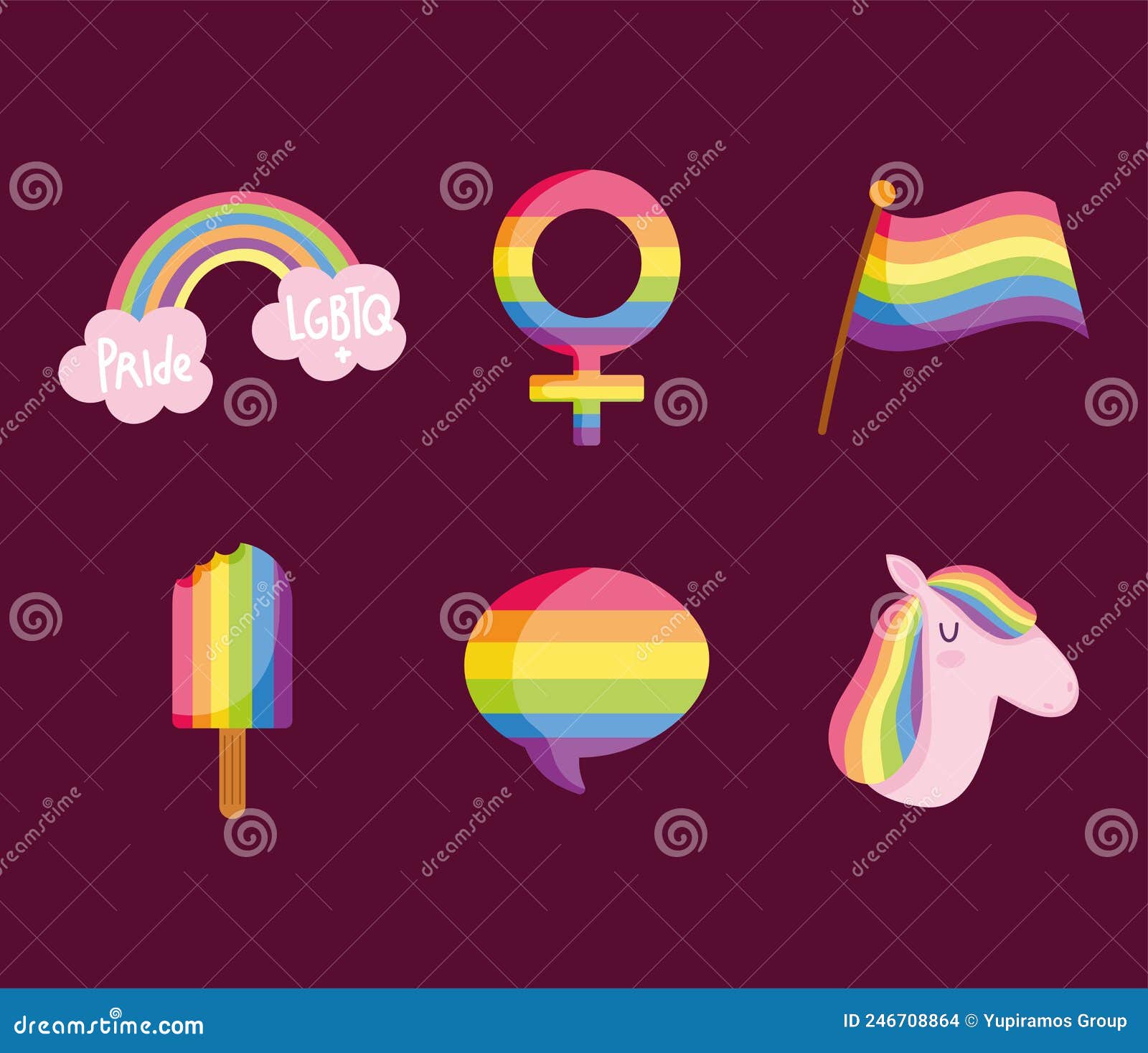 Conjunto de orgullo lgbtq ilustración del vector. Ilustración de hielo ...