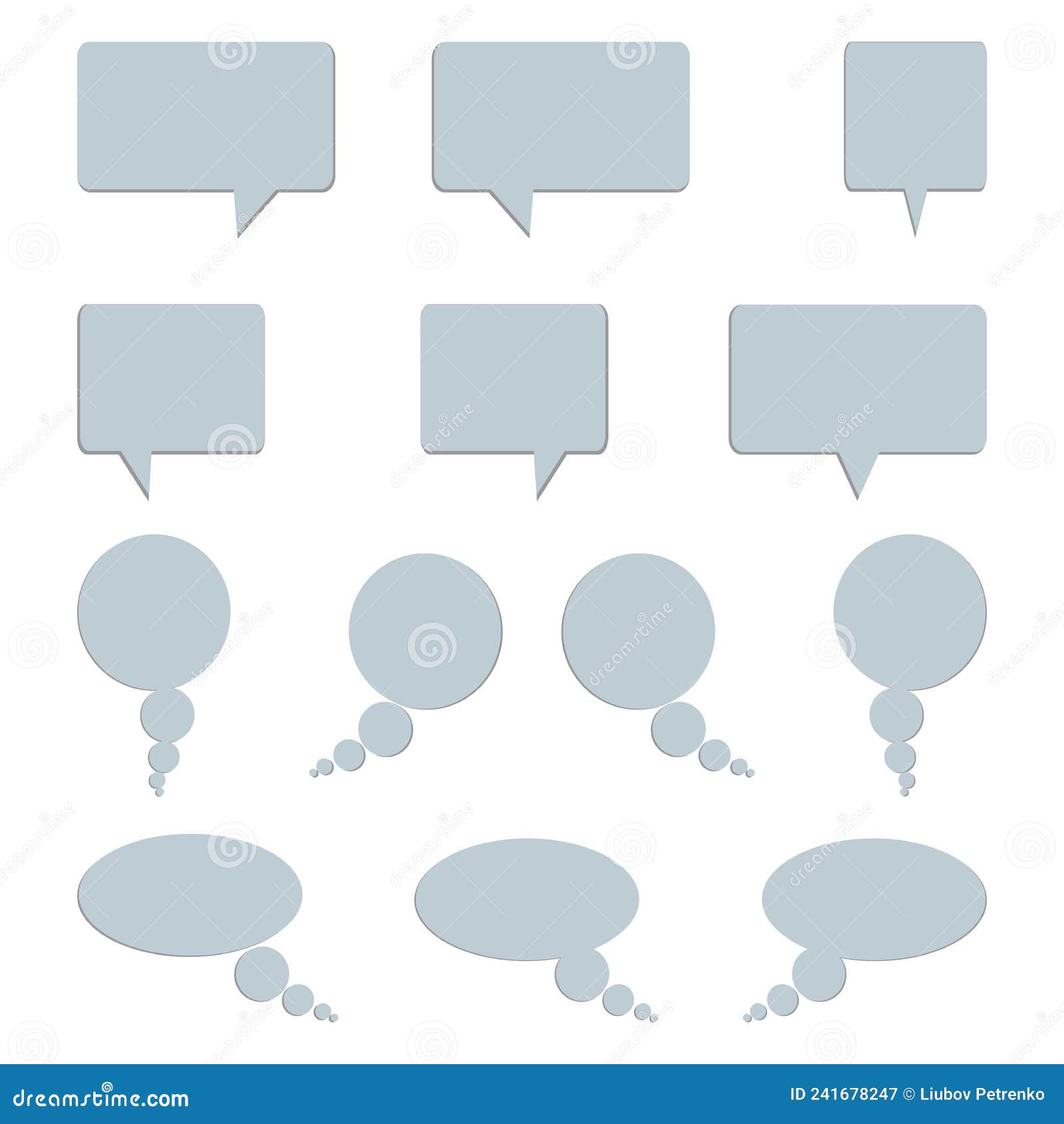 Conjunto De Palabras Y Burbujas De Pensamiento Ilustración del Vector ...