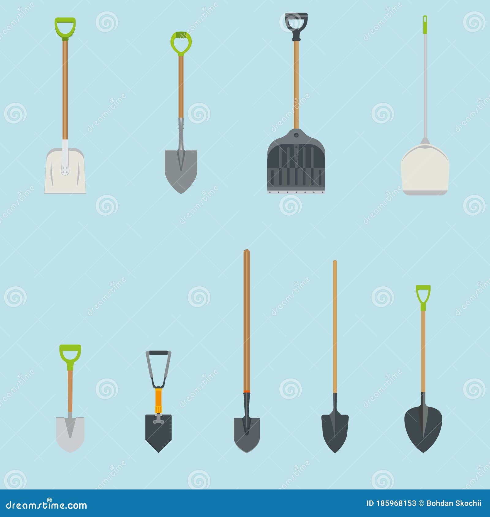 Conjunto De Palas Vectoriales. Ilustración del Vector - Ilustración de ...