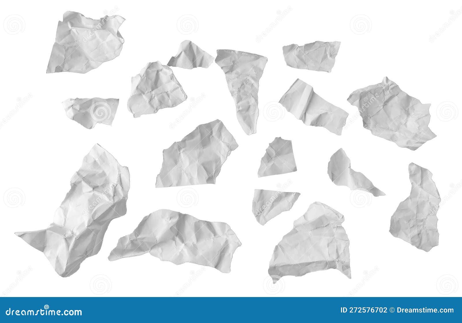 Conjunto De Papel Rasgado Amassado Isolado Em Branco Foto de Stock ...