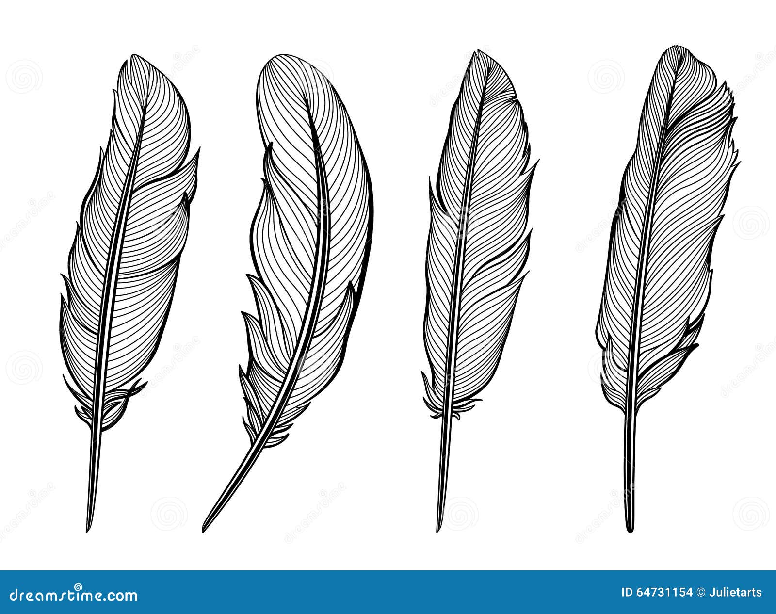 Conjunto de plumas Vector ilustración del vector. Ilustración de vector ...