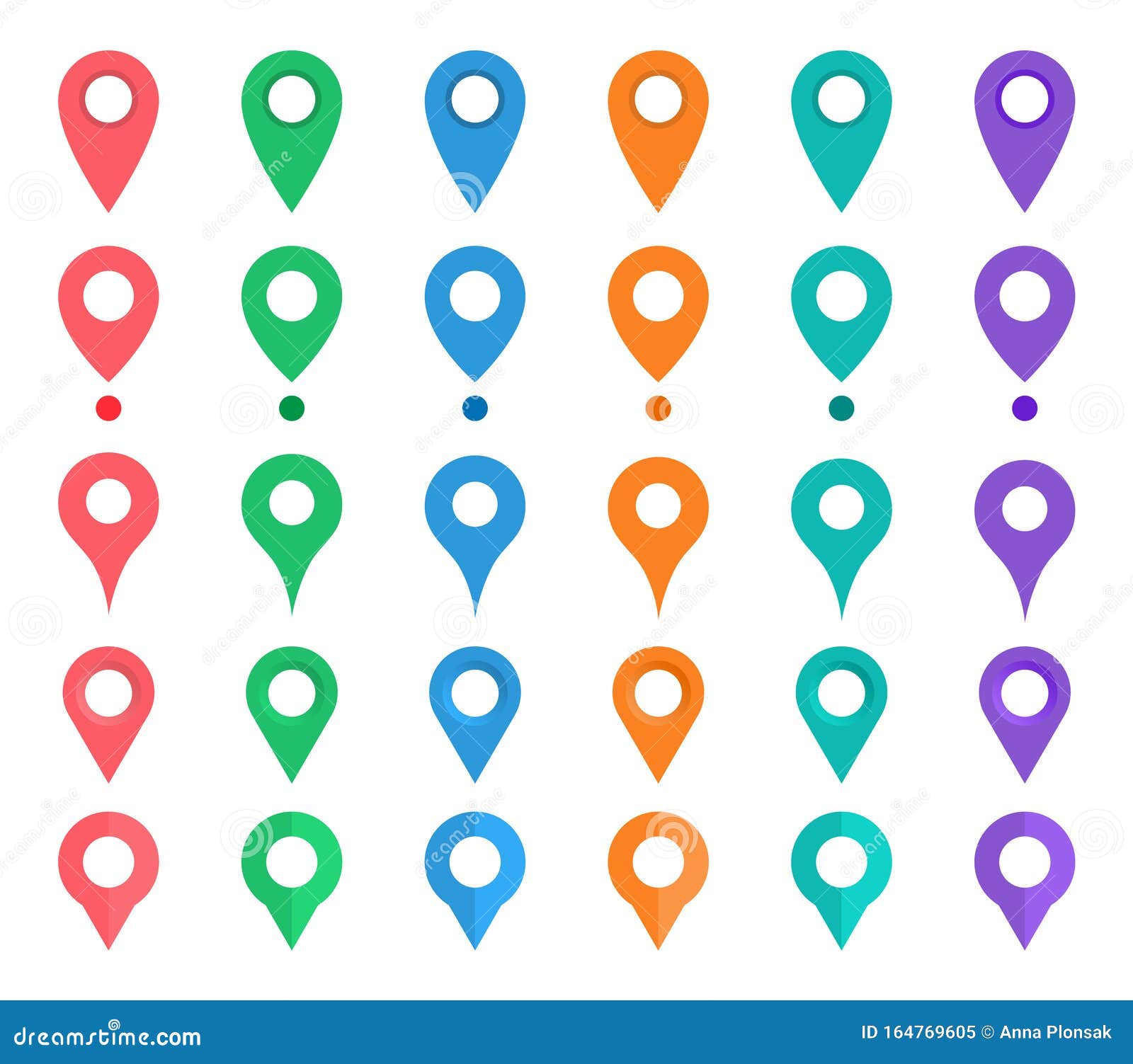 Conjunto De Ponteiros Marcador Para Mapas Ilustração Stock - Ilustração ...