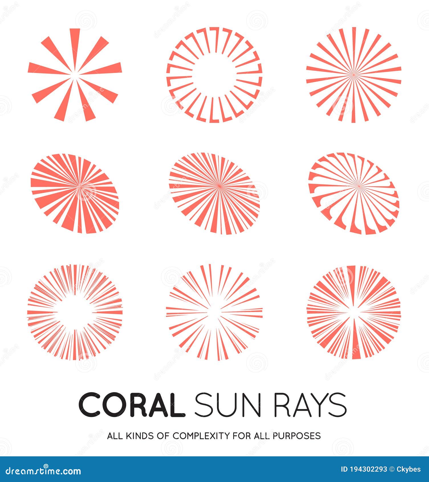 Conjunto De Rayos Vectoriales De Rayos De Sol Ilustración del Vector ...