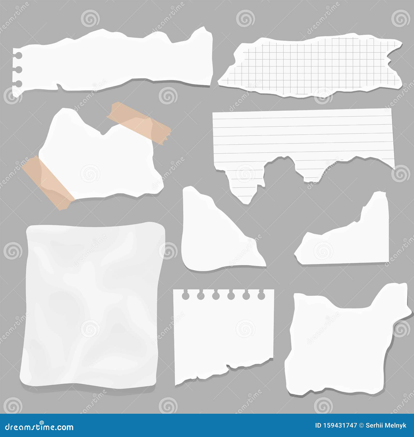 Conjunto De Recortes De Formas Diferentes De Papel Ilustración del ...