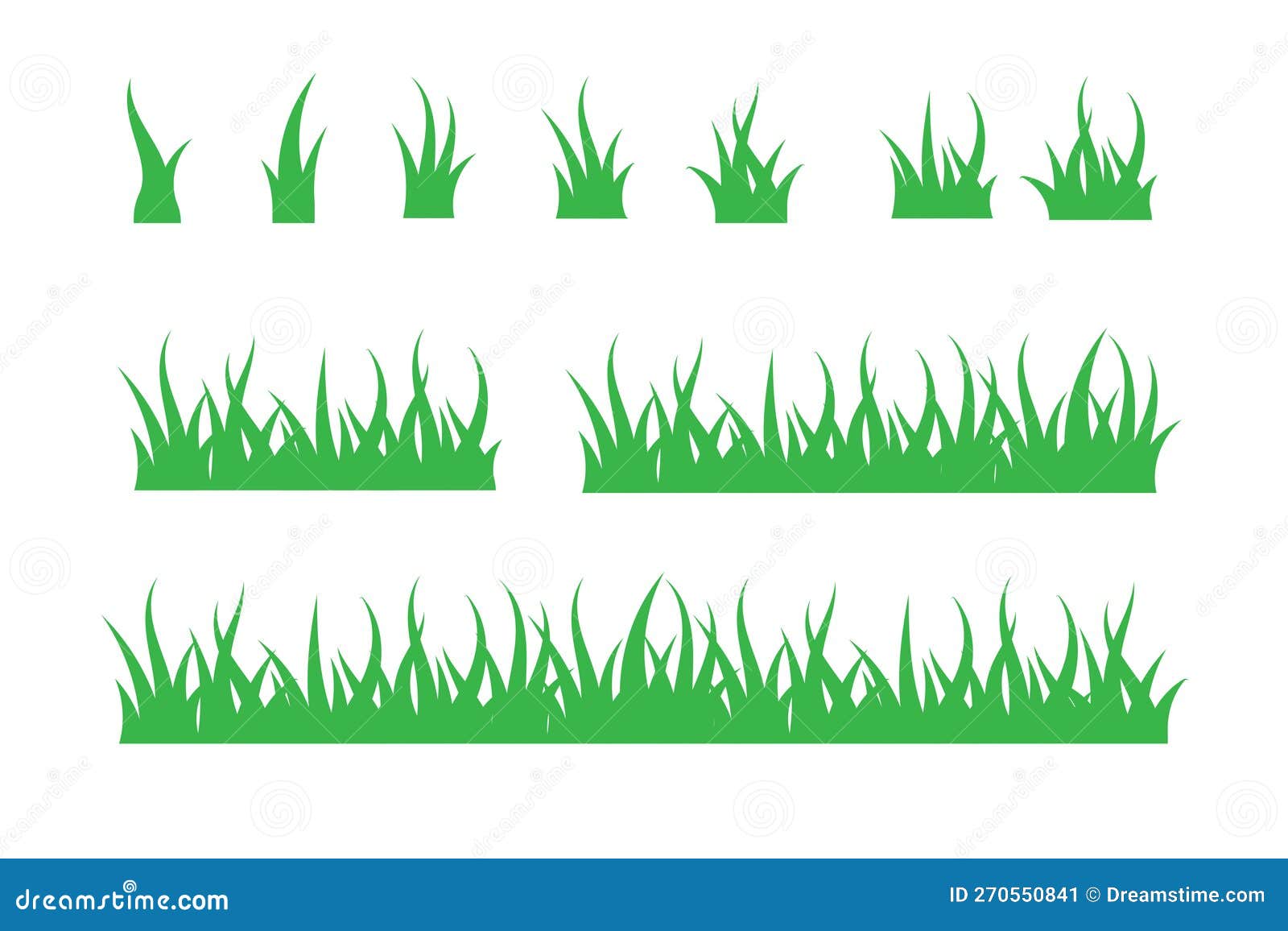 Conjunto De Relva Verde Isolado. Conjunto De Vetores Horizontal E ...
