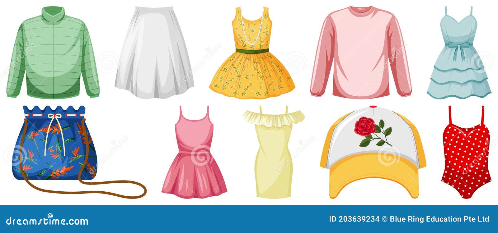 Conjunto De Roupas Raspando Ilustração do Vetor - Ilustração de cartoon ...