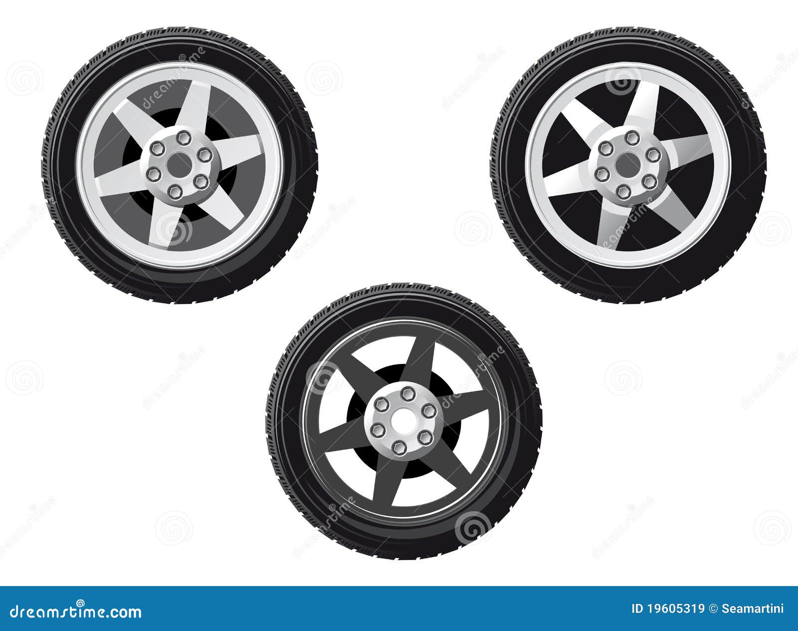 Conjunto De Ruedas Aisladas Ilustración del Vector - Ilustración de ...