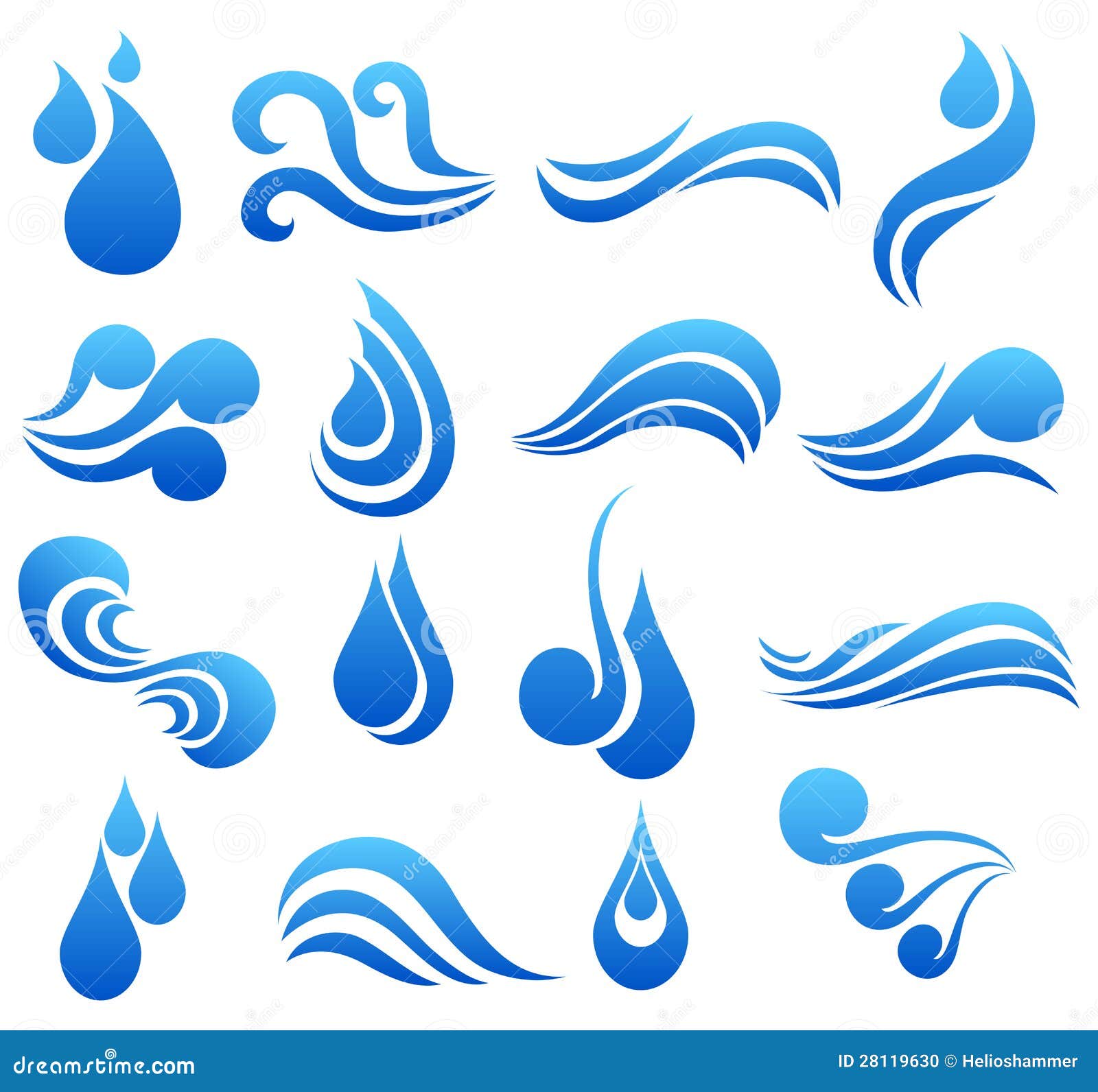 Conjunto De Símbolo Del Agua Ilustración del Vector - Ilustración de ...