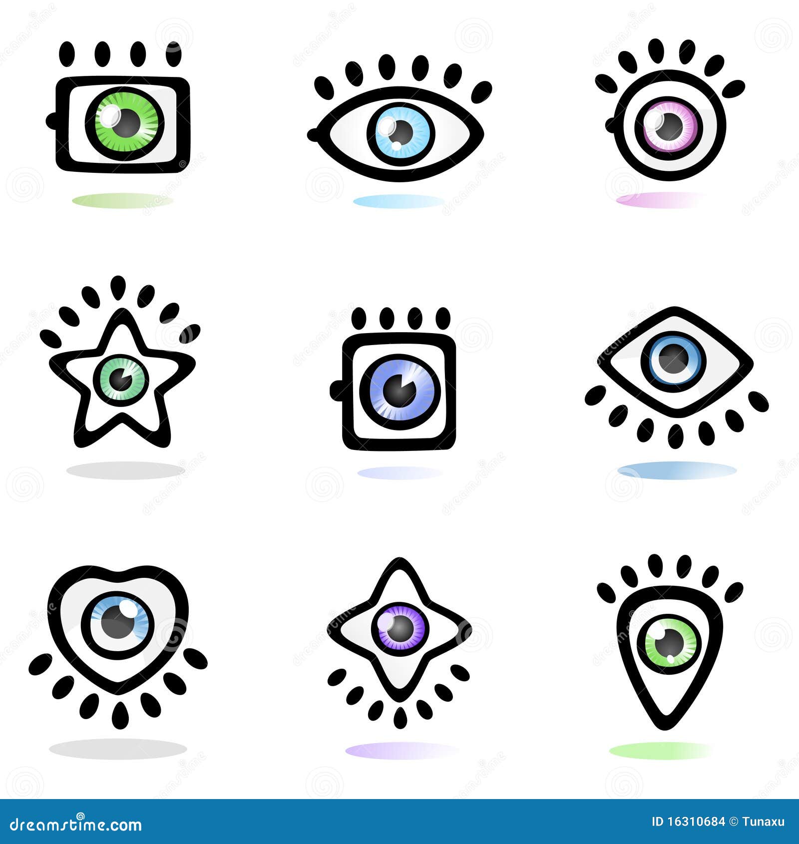 Conjunto De Símbolo Del Ojo Ilustración del Vector - Ilustración de ...