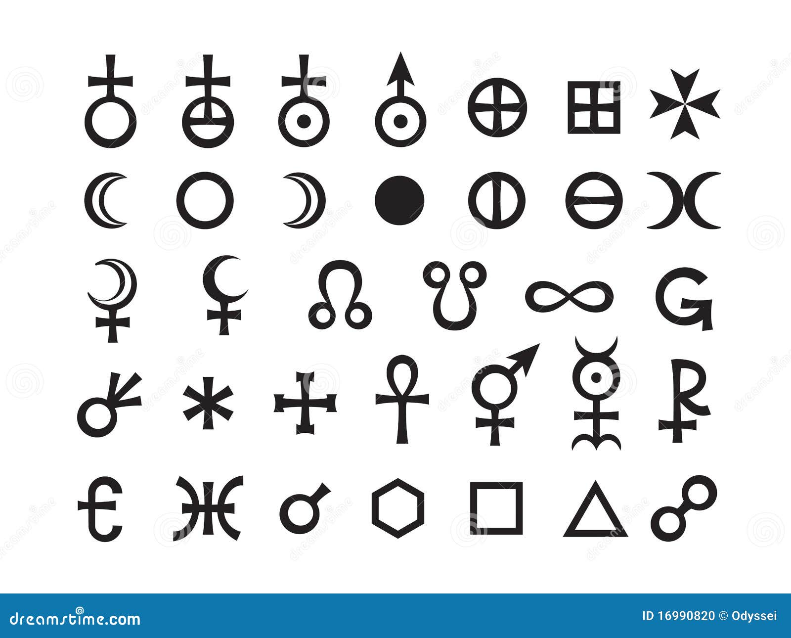 Conjunto De Símbolos De La Mística III Ilustración del Vector ...