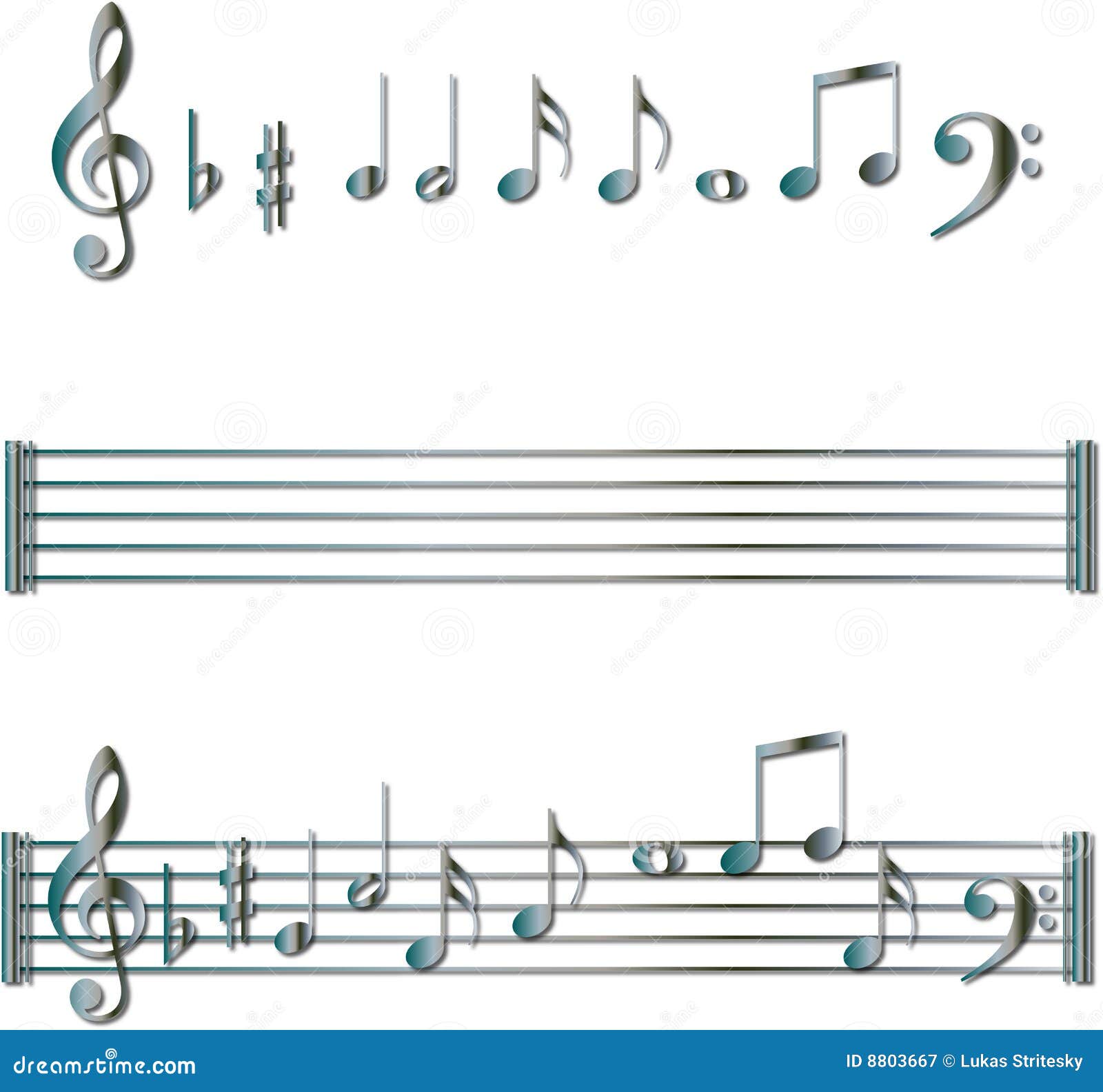 Conjunto De Símbolos De Las Notas Musicales Ilustración del Vector ...