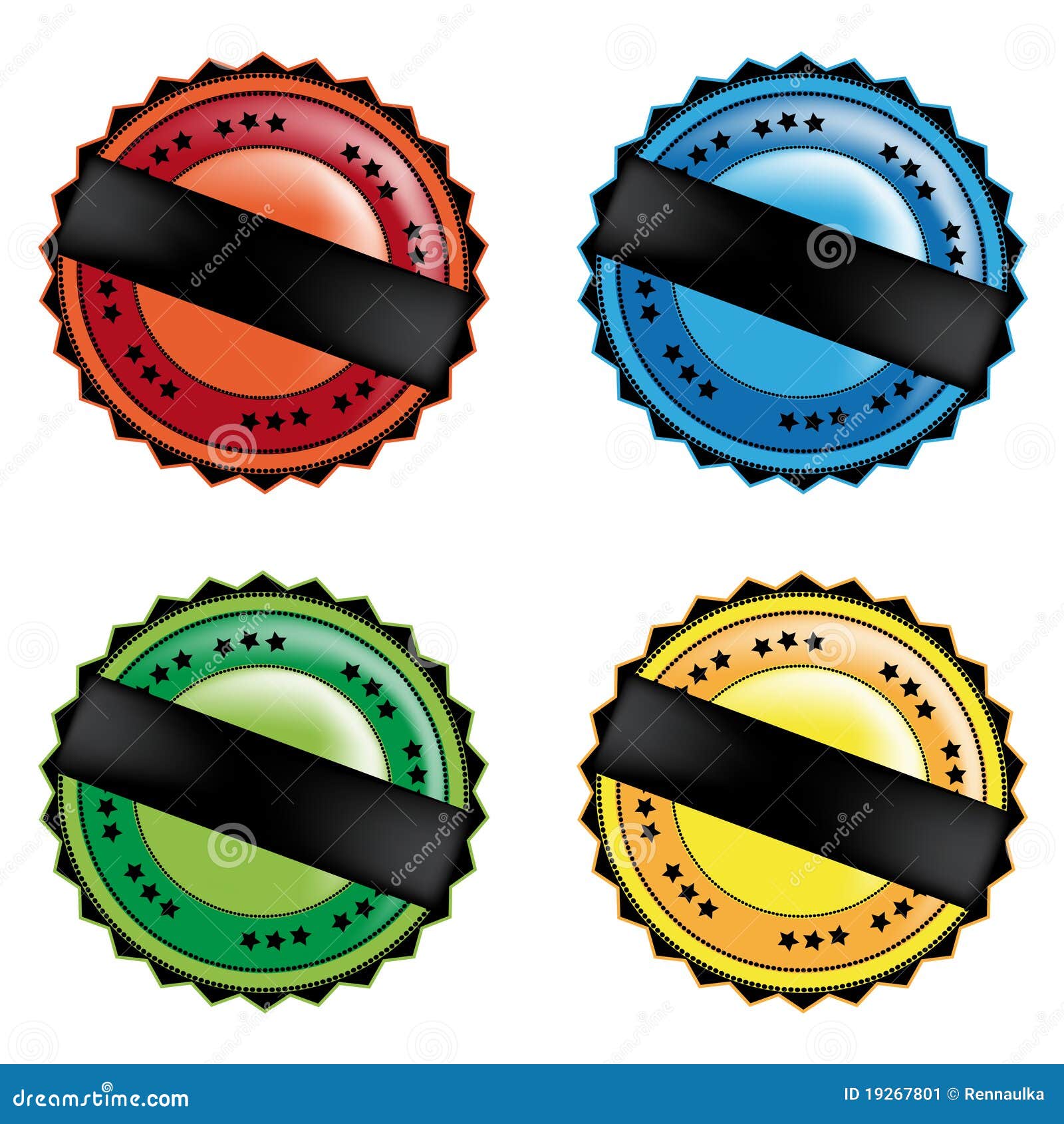 Conjunto De Sellos Del Color Ilustración del Vector - Ilustración de ...