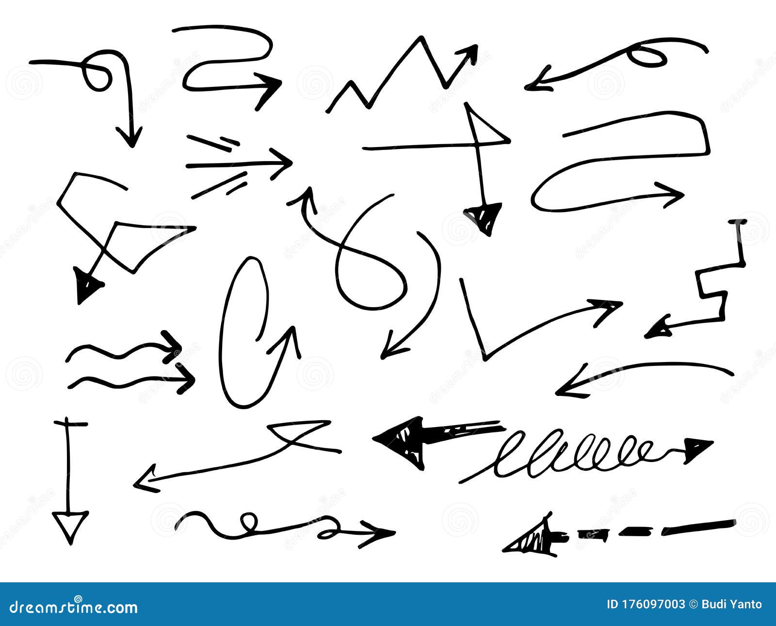 Conjunto De Setas Do Vetor De Rabisco Ilustração do Vetor - Ilustração ...